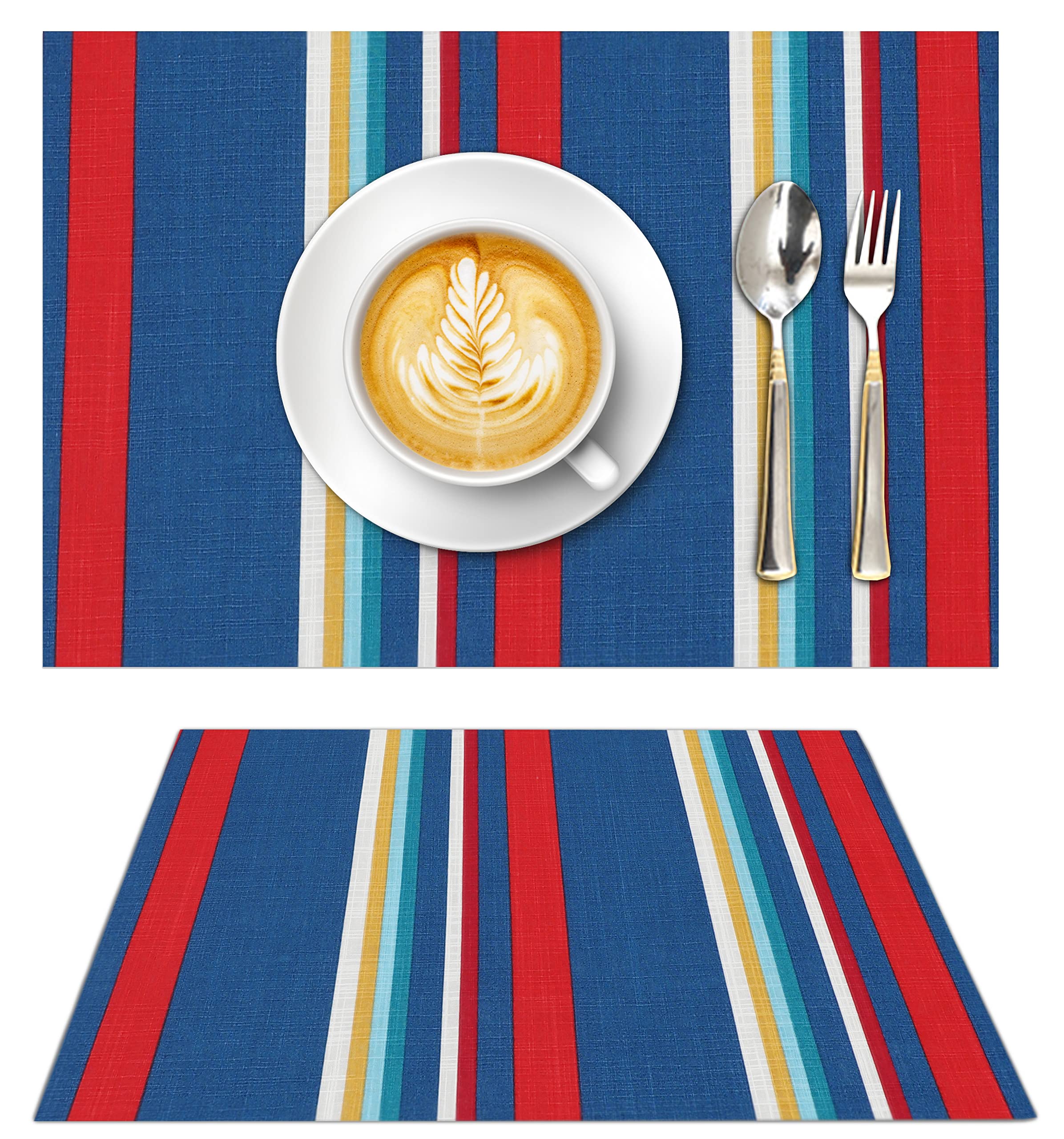 Ruvanti Placemats 100% Cotton 13x19 Inch, Dining Table Placemats Set of ...