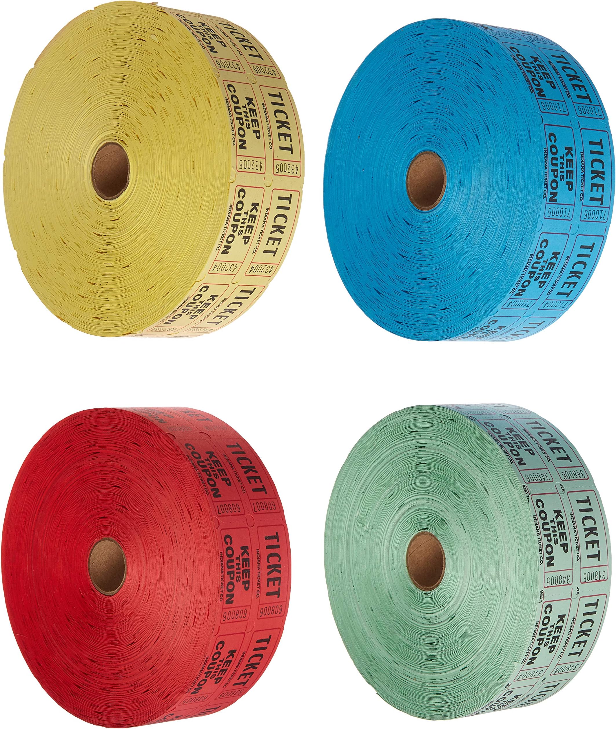 Raffle Tickets - (4 Rolls of 2000 Double Tickets) 8,000 Total 50/50 ...