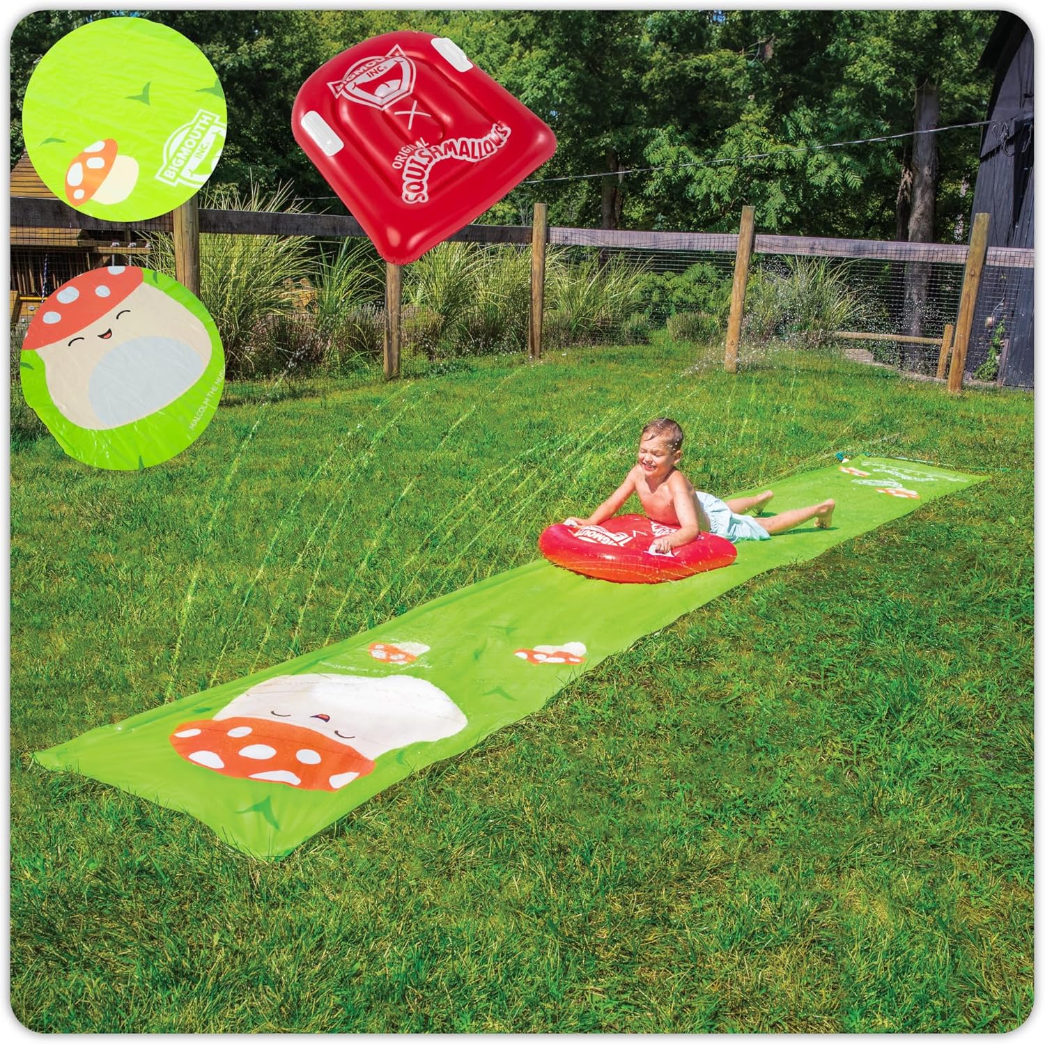 Amazon.com: BigMouth x Squishmallows Malcolm The Mushroom Lawn Water ...