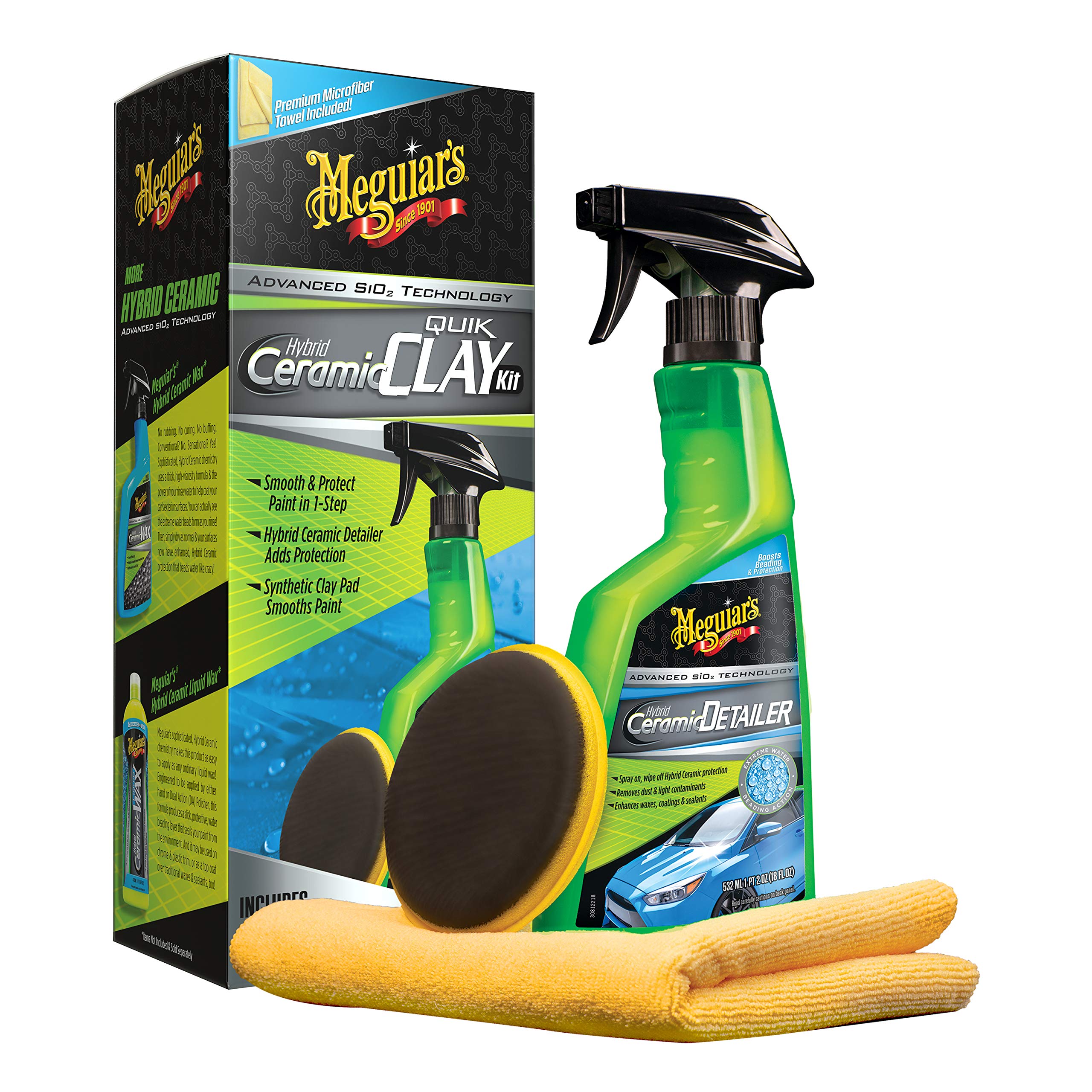 Meguiar’s Hybrid Ceramic Synthetic Clay Kit - G200200C, Chrome & Metal ...