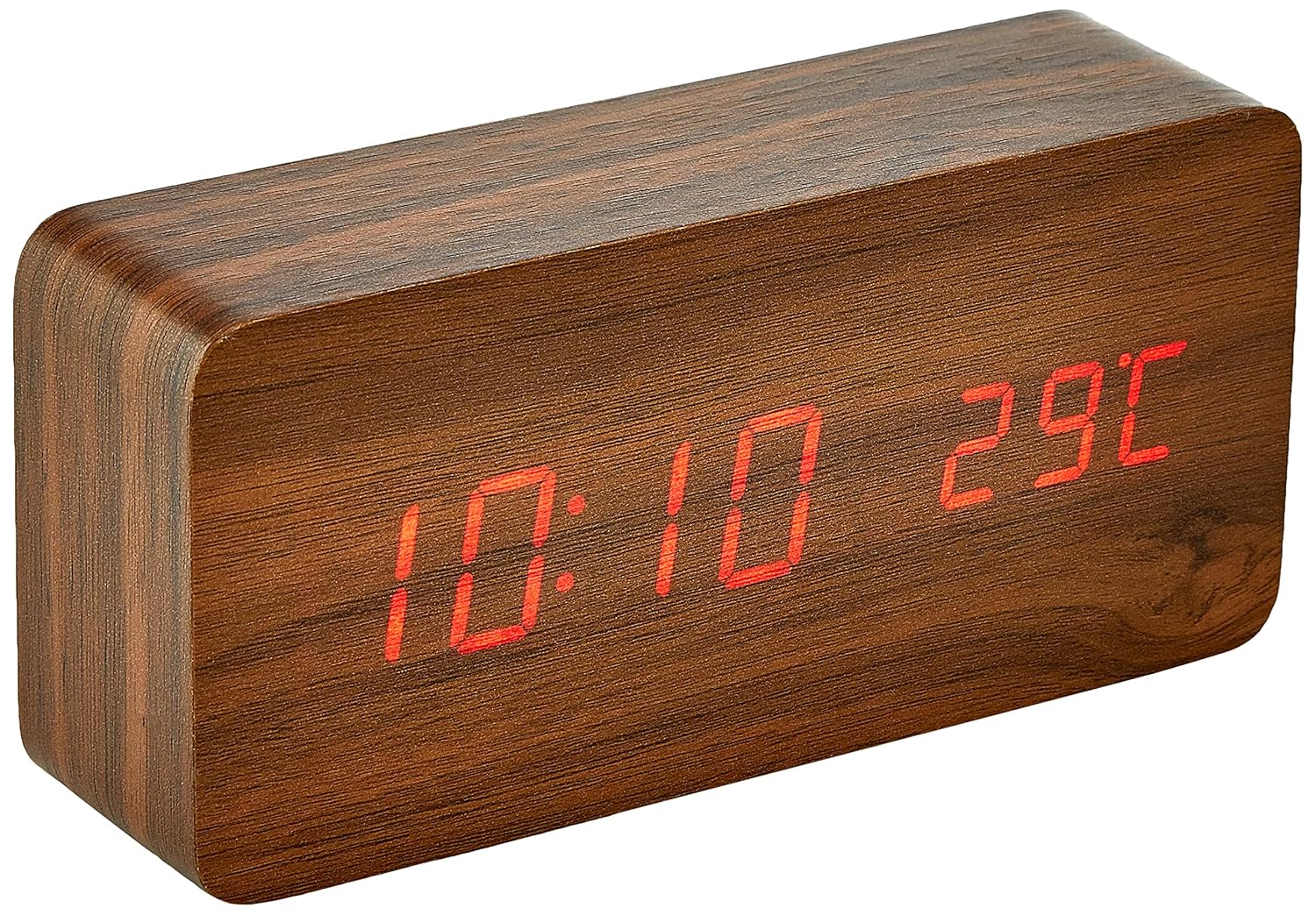 Buy ARCHIES Wooden Digital Clock LED Display Electric Alarm Clocks with ...