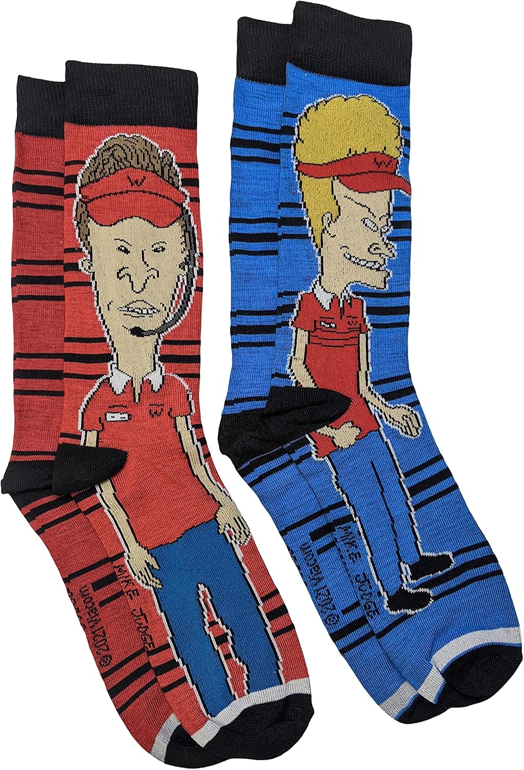 Amazon.com: Hyp MTV Beavis and Butthead Burger World Striped Men's Crew ...