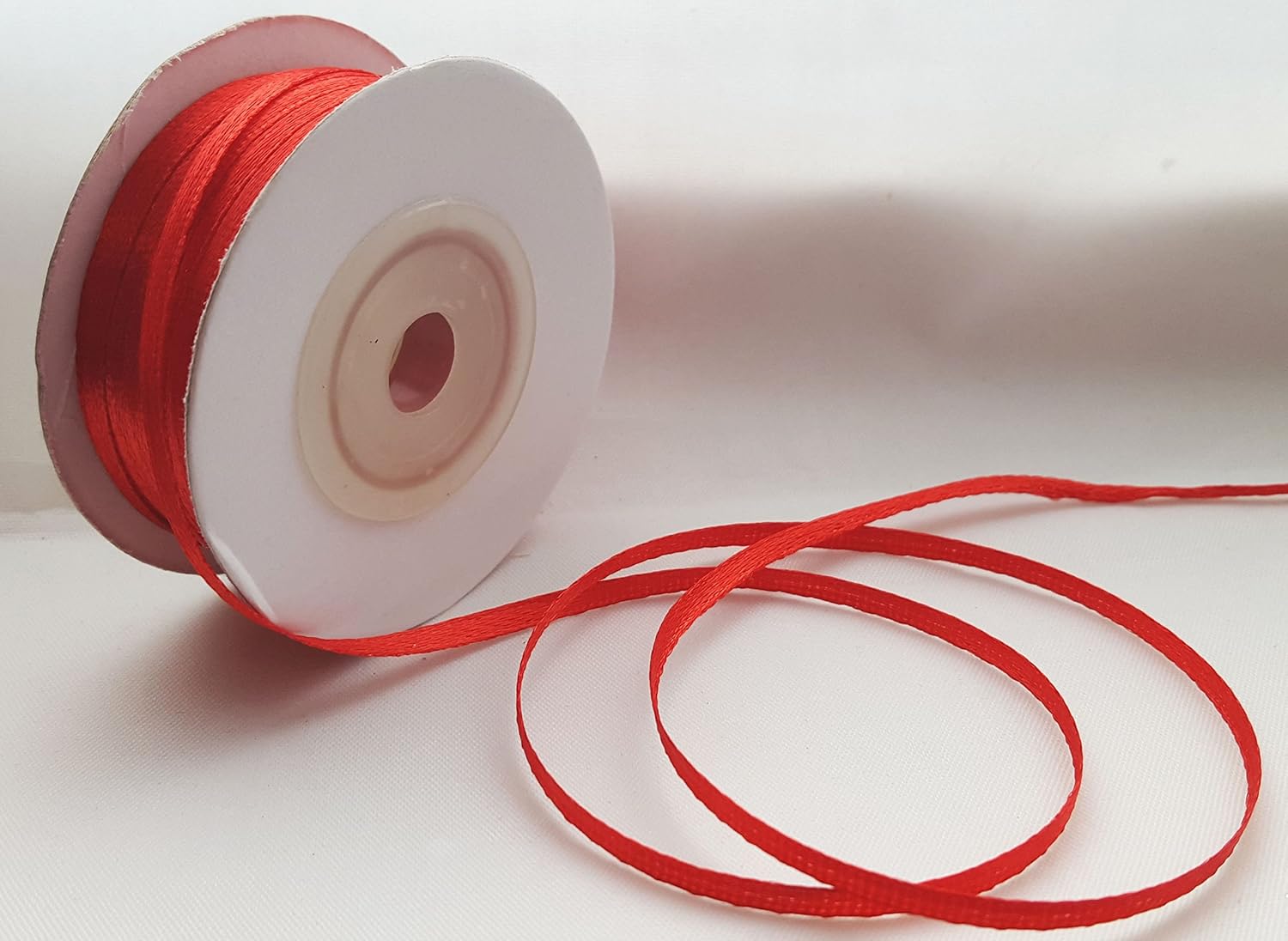 single roll of Red Double faced Satin Ribbon 3mm, 10mm, 16mm, 25mm ...