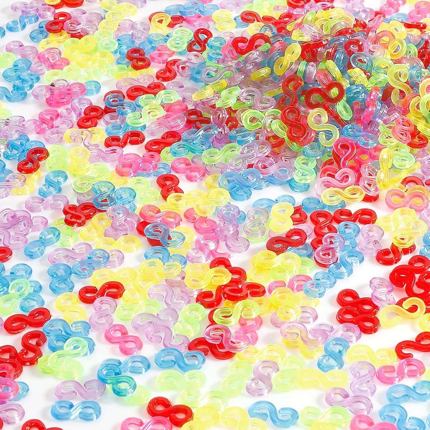 Amazon.com: QONCV S Clips,1000 Pieces, Colorful, Loom Rubber Band Clips ...