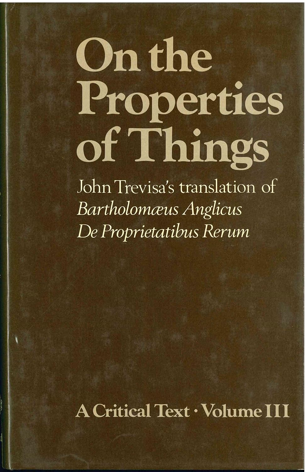 Amazon.com: On the Properties of Things: John Trevisa's Translation of ...