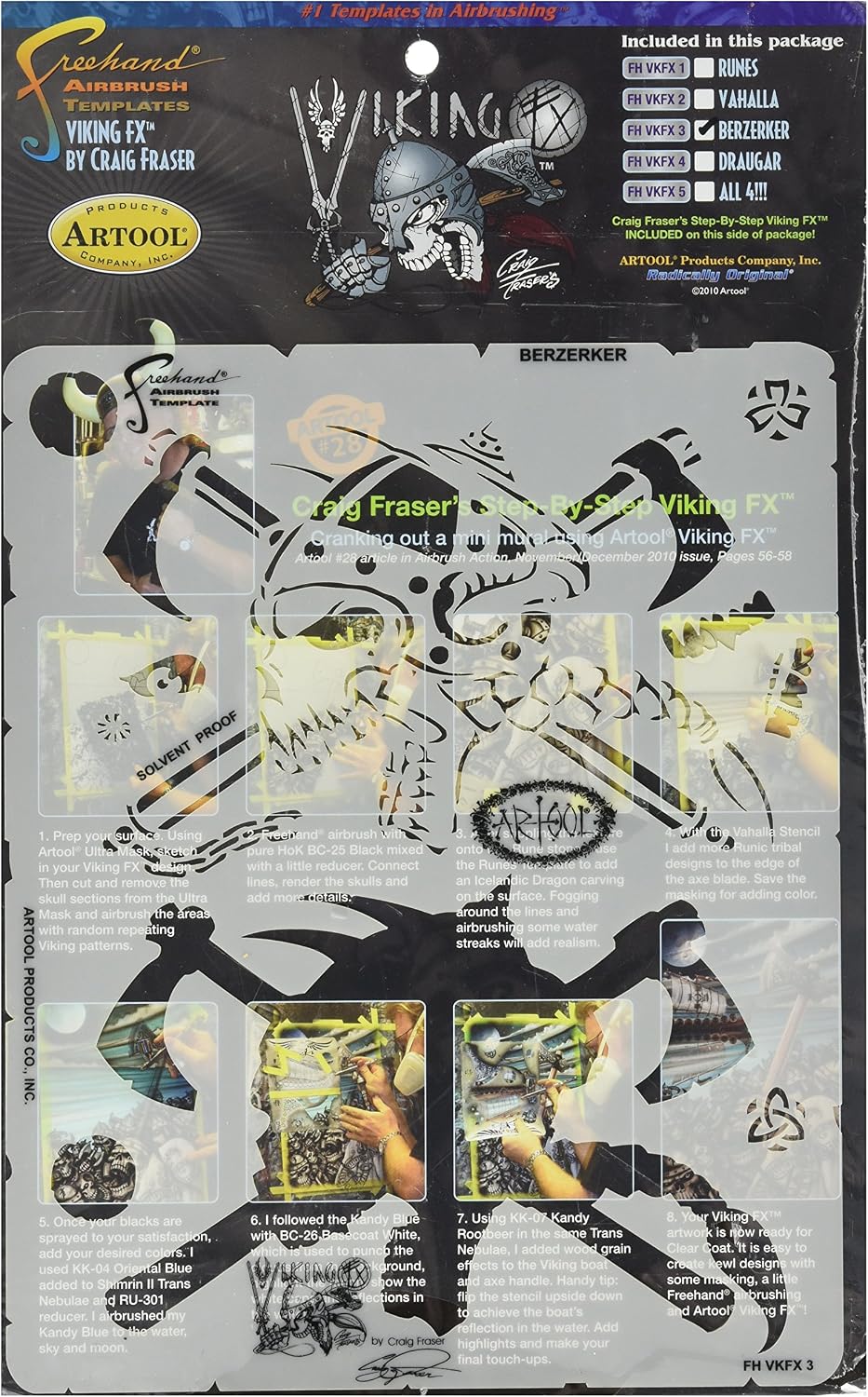 Amazon.com: Artool Freehand Airbrush Templates, Viking Berzerker : Arts ...