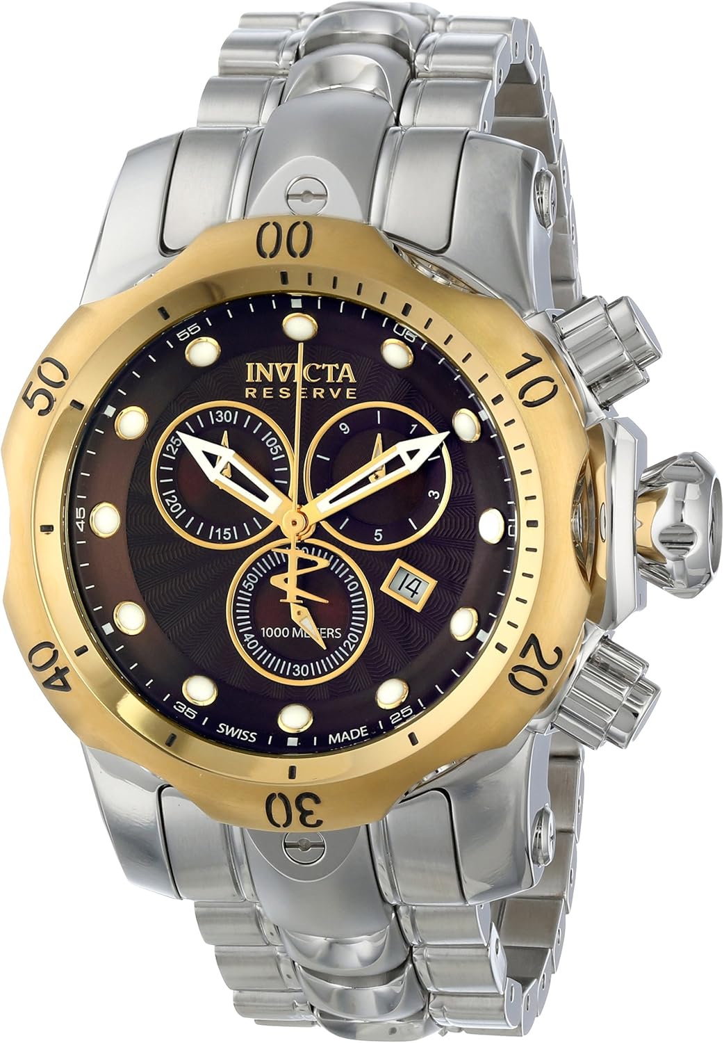Invicta Venom/Reserve 10801 Stainless Steel Case Steel Bracelet flame ...