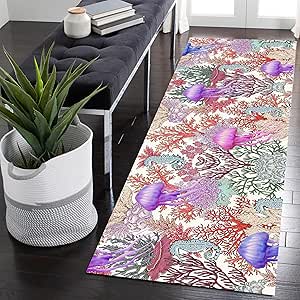 Amazon.com: EXINBU Beach Coastal Runner Rug 4x12ft Nautical Kitchen ...