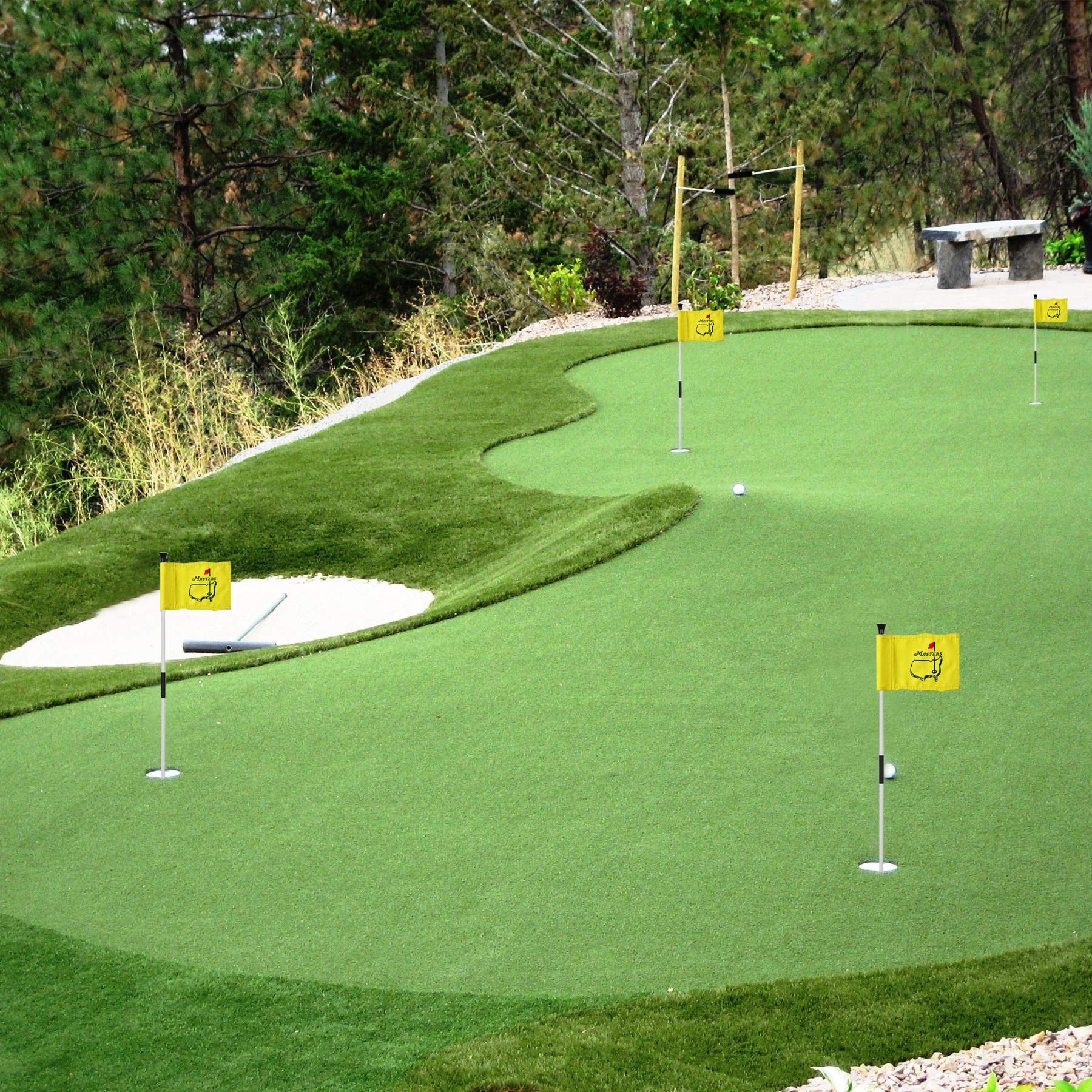 Backyard Putting Green Flags Outdoor Residential Area Featuring A
