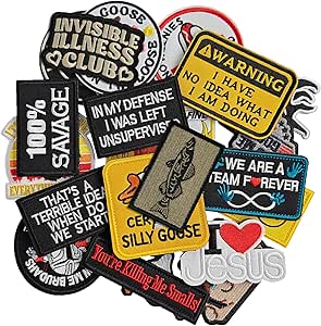 Amazon.com: 20Pcs Random Funny Tactical Morale Patch, Embroidered Hook and Loop Patches for ...