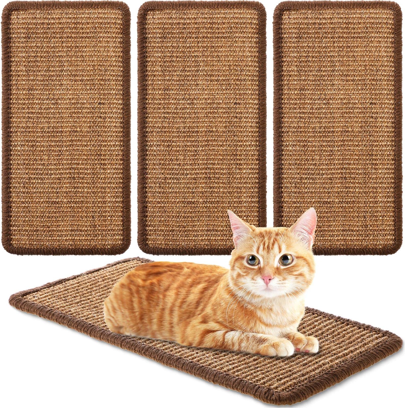 Amazon.com : 4 Pieces Cat Scratcher Mat Sisal Scratch Mat for Cat with ...