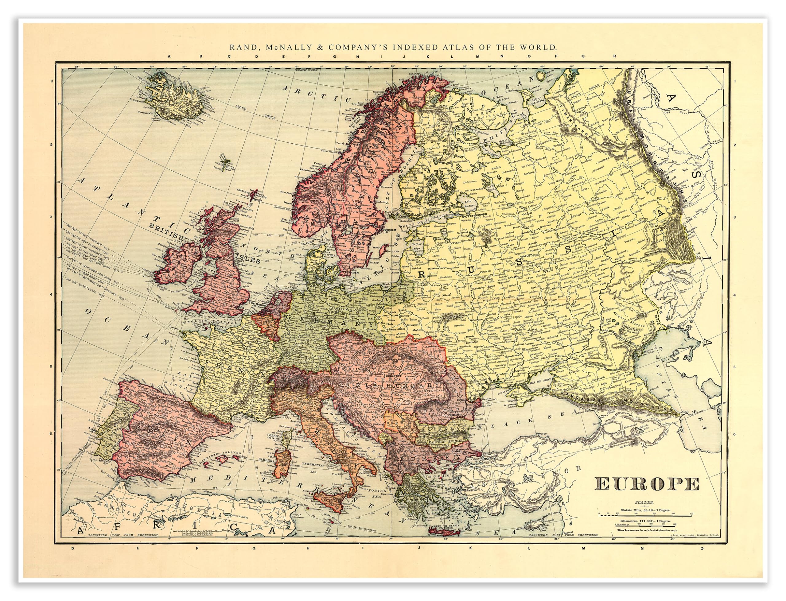 19th Century Map Of Europe