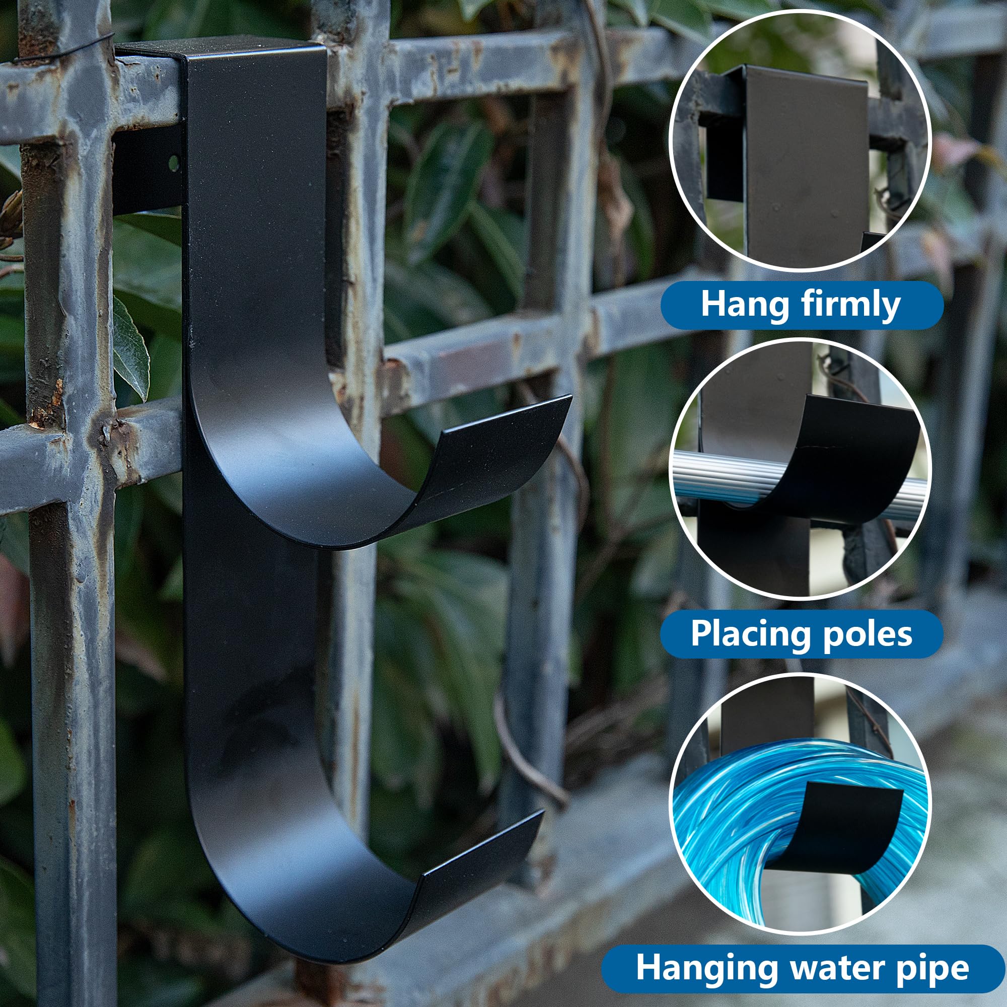 Snapklik.com : Codree 4 Pcs Pool Fence Hooks For Pool Equipment, Black ...