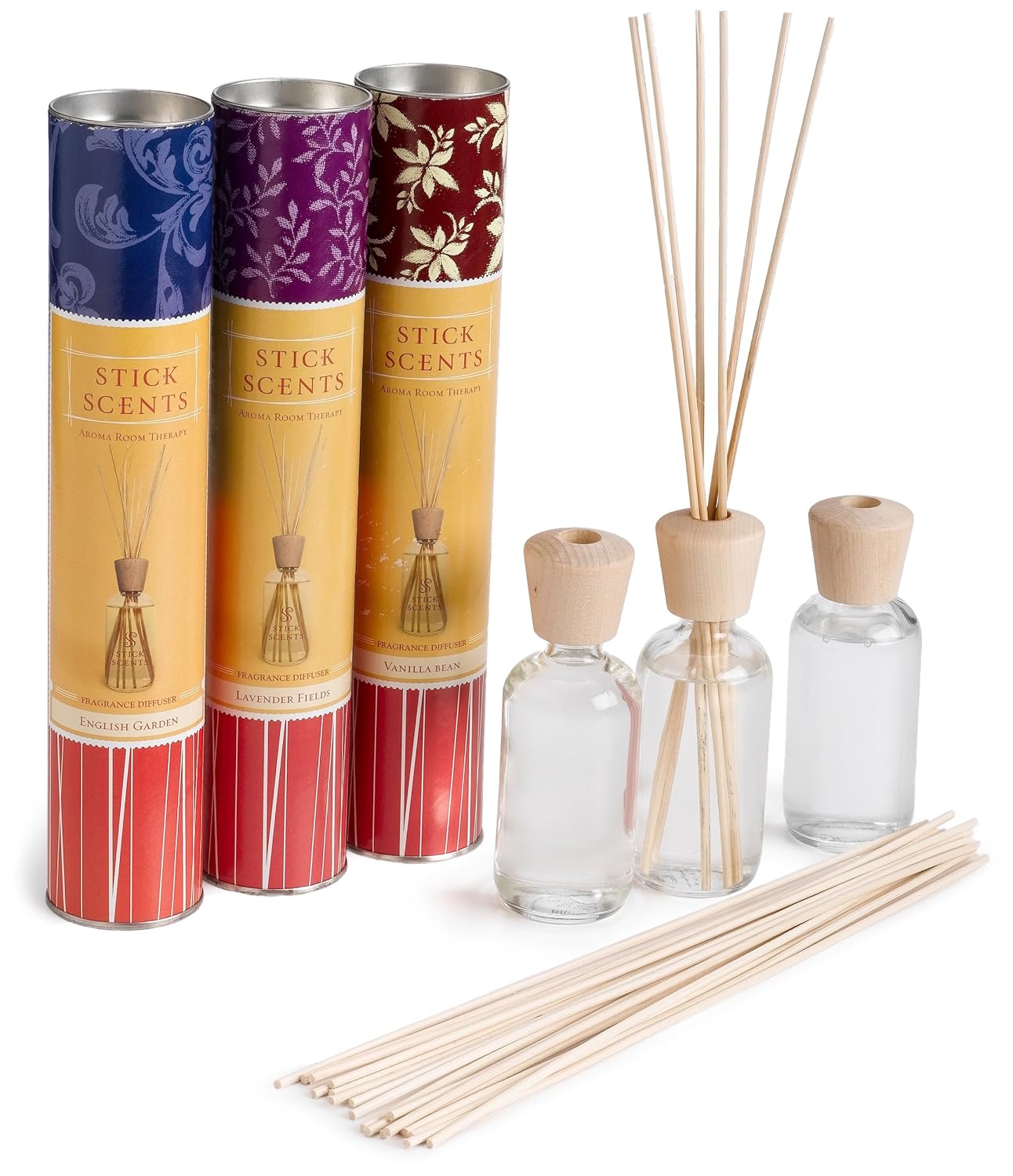 Amazon.com : Stick Scents Reed Diffusers, 1 each of Lavender, Vanilla ...