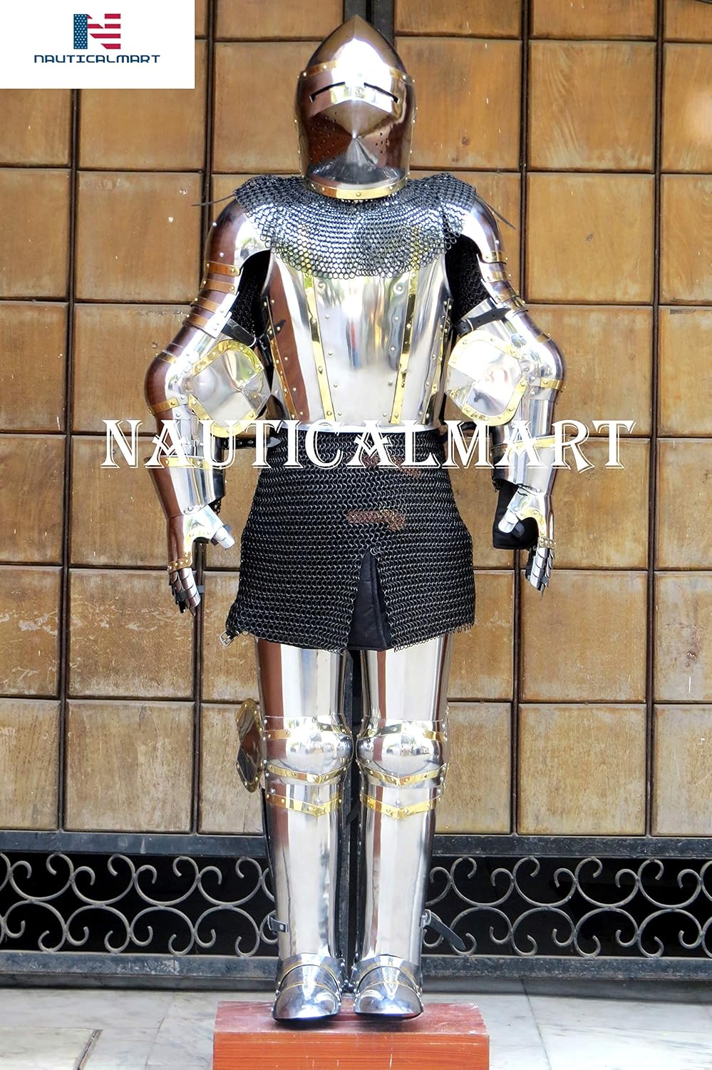 Amazon.com: NauticalMart Bascinet Knight Armour Medieval Costume Full ...