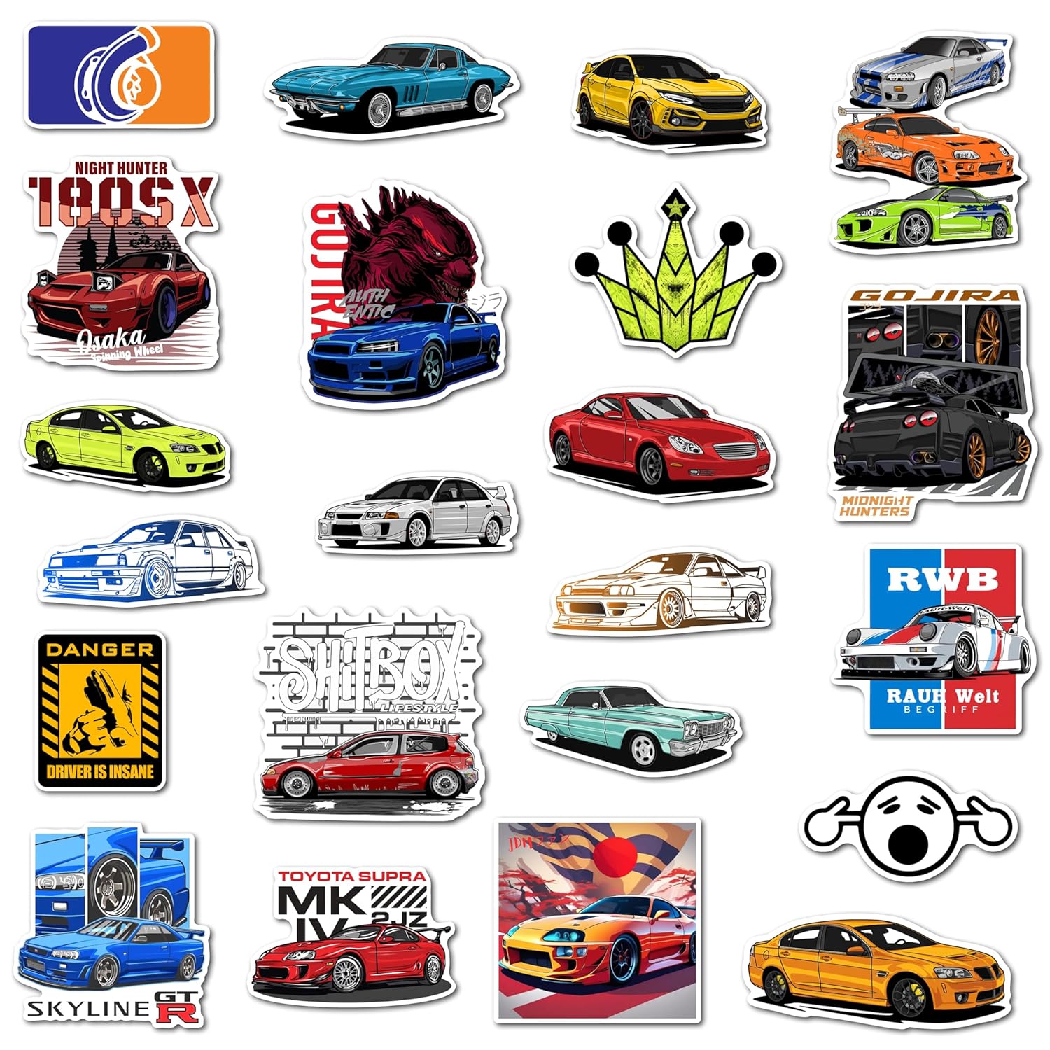 Buy WallDesign Street Racer JDM Car Magnets - Must-Have Designs for ...