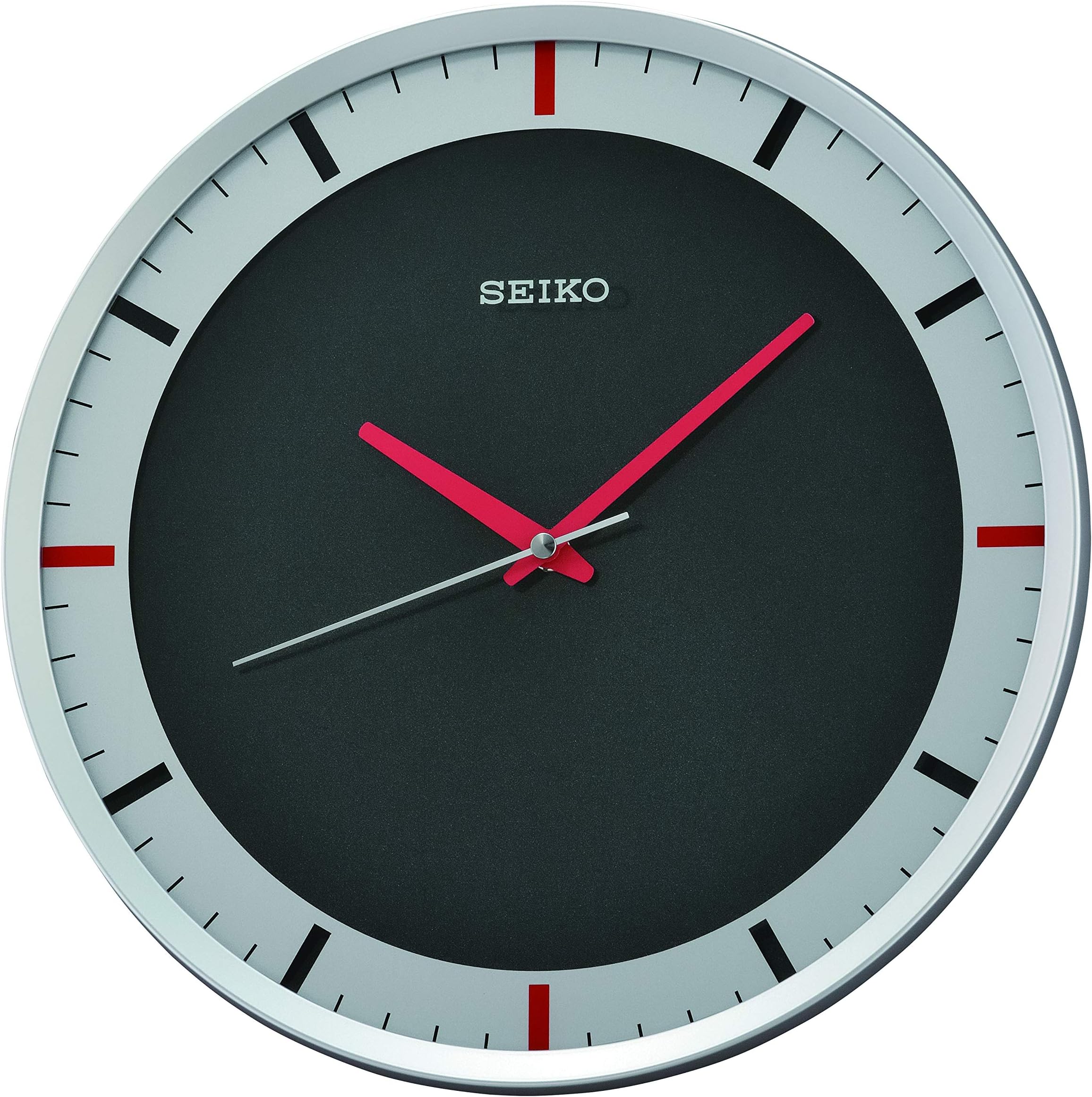 Amazon.com: Seiko Wall Clock Quiet Sweep Second Hand Clock Silver-Tone ...