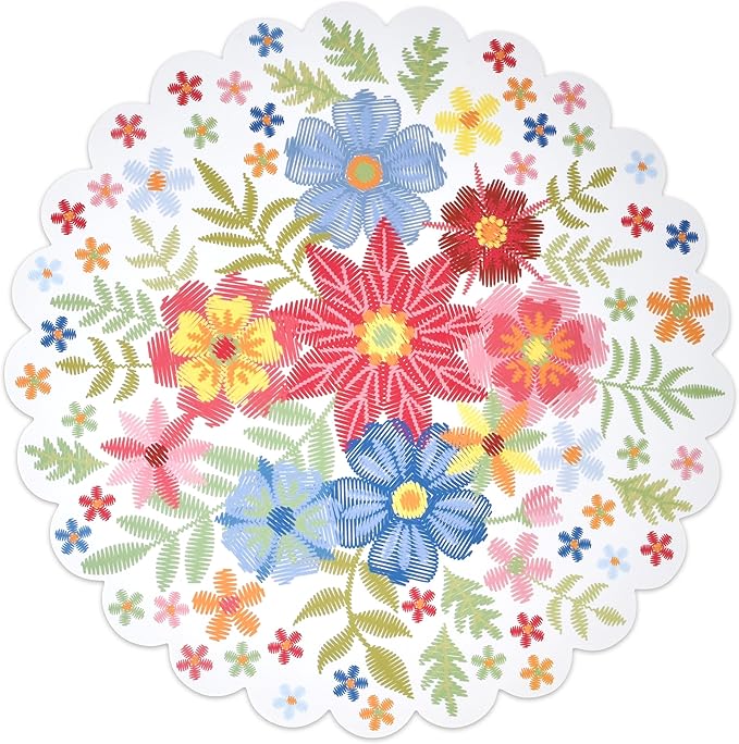 Amazon.com: Gift Boutique 50 Flower Place Mats Paper Disposable Round ...