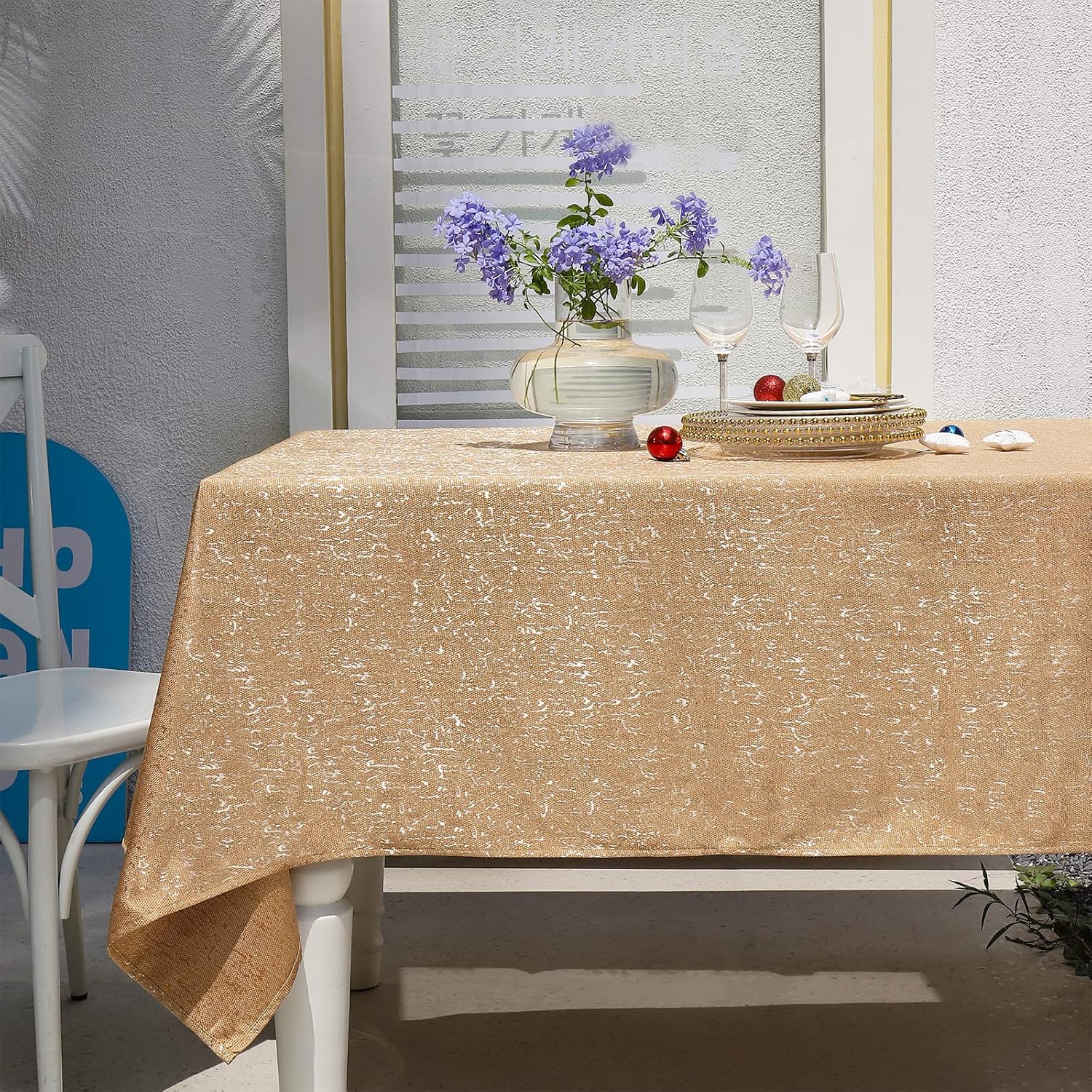 Amazon.com: Midsummer Breeze Gold Tablecloth Table Cloth for Fall ...
