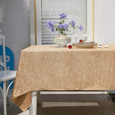 Amazon.com: Midsummer Breeze Gold Tablecloth Table Cloth for Fall ...