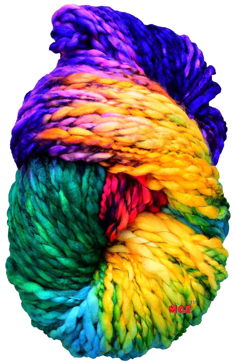 MGE Knitting Yarn Thick Chunky Wool, Sumo Rainbow 600 GMS Best Used ...
