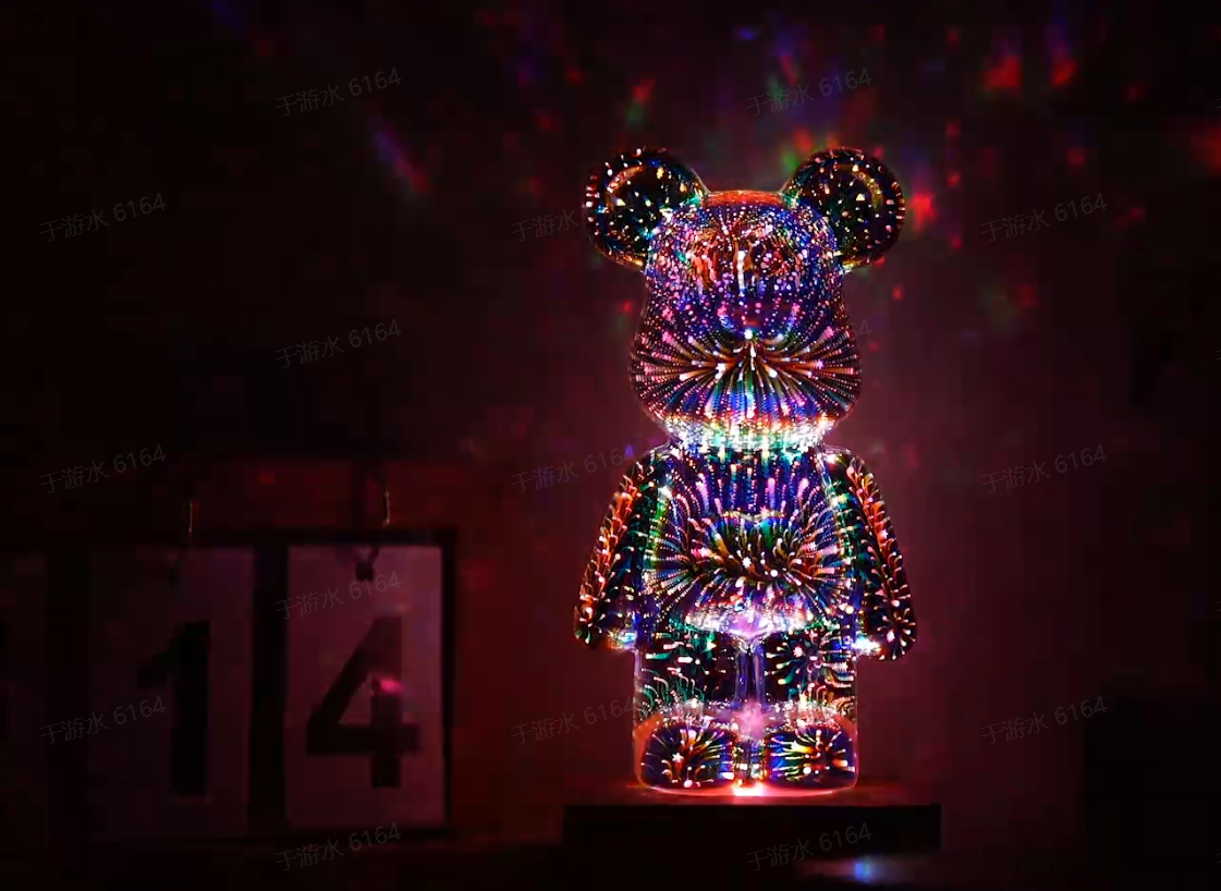 Watch 3D Firework Bear Light Projection Colorful Lamp on Amazon Live