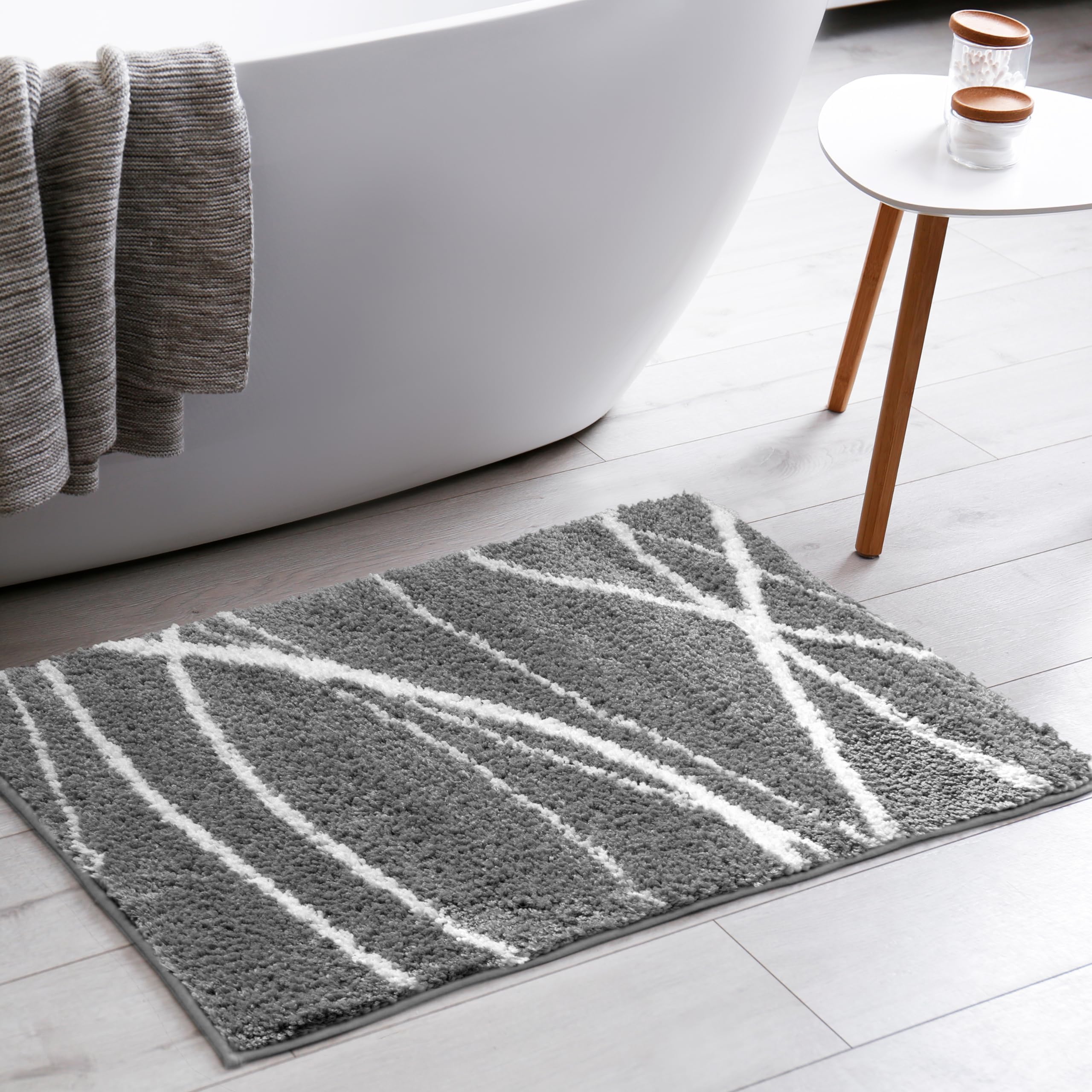 Amazon.com: DEXDE Bathroom Rug Non-Slip, Extra Absorbent Shaggy Bath ...