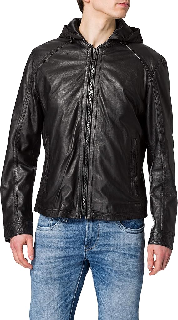 Strellson Premium Men's Strellson Leather Jacket : Amazon.co.uk: Clothing