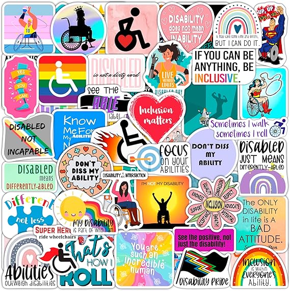 Amazon.com: BulbaCraft Disability Stickers for Water Bottle and Laptop ...