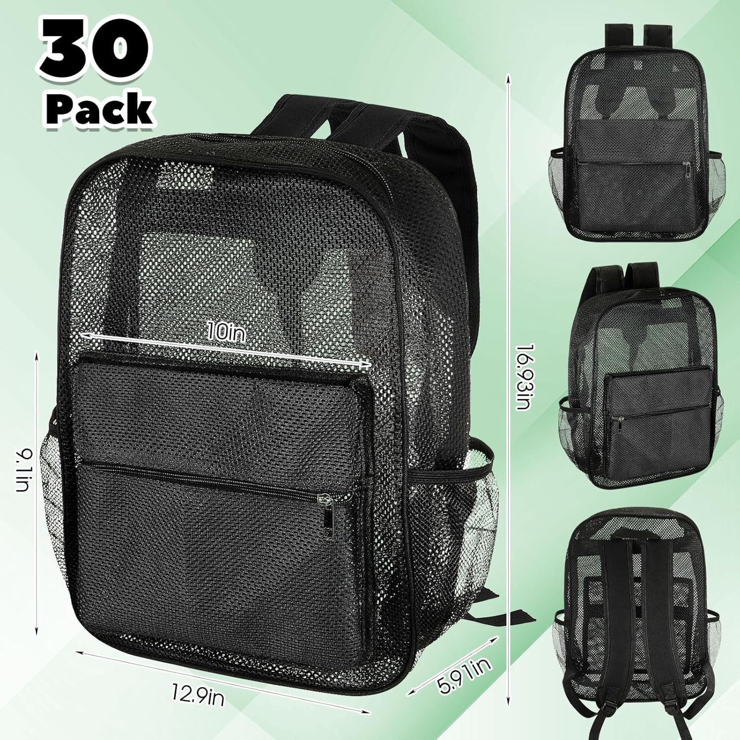 Amylove 30Pcs Heavy Duty Mesh Backpacks Bulk Large Mesh Bookbags for ...