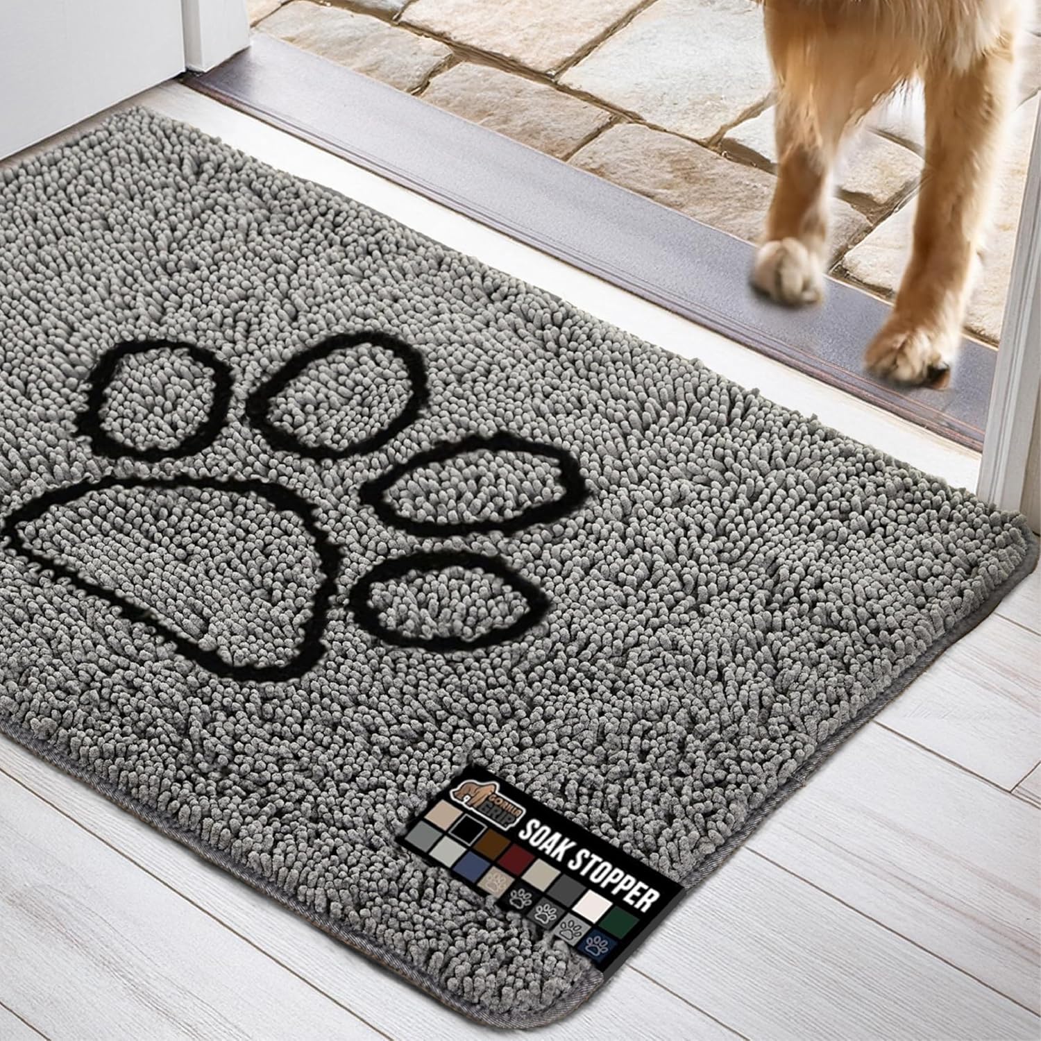Amazon.com: GORILLA GRIP Dog Doormat, Absorbent Doormats for Muddy Dogs ...