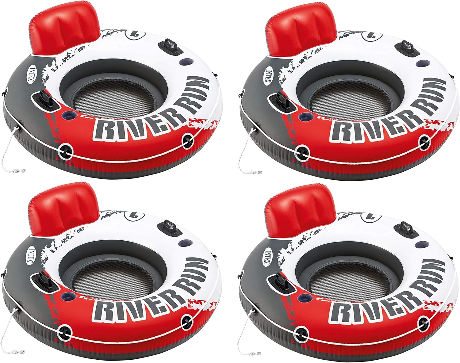 Intex Red River Run 1 Fire Edition Sport Lounge 4 pack, Inflatable ...