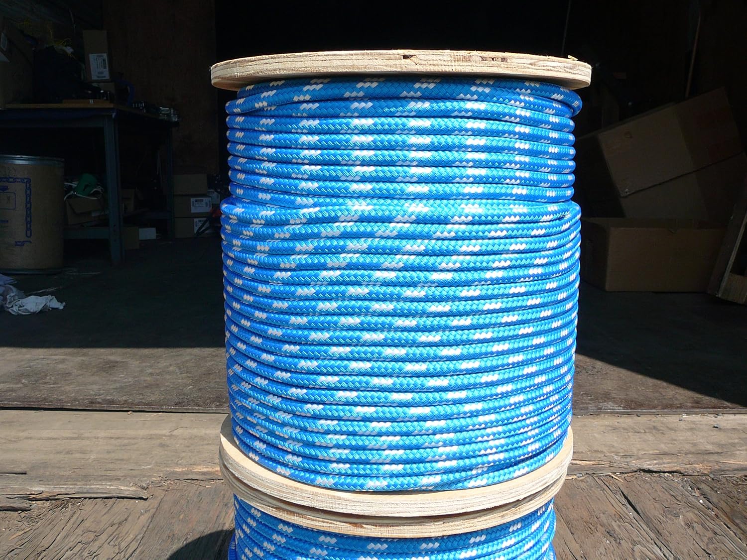 Amazon.com: Sailboat Rigging Rope 3/8" x 100' Blue/White Double Braided ...