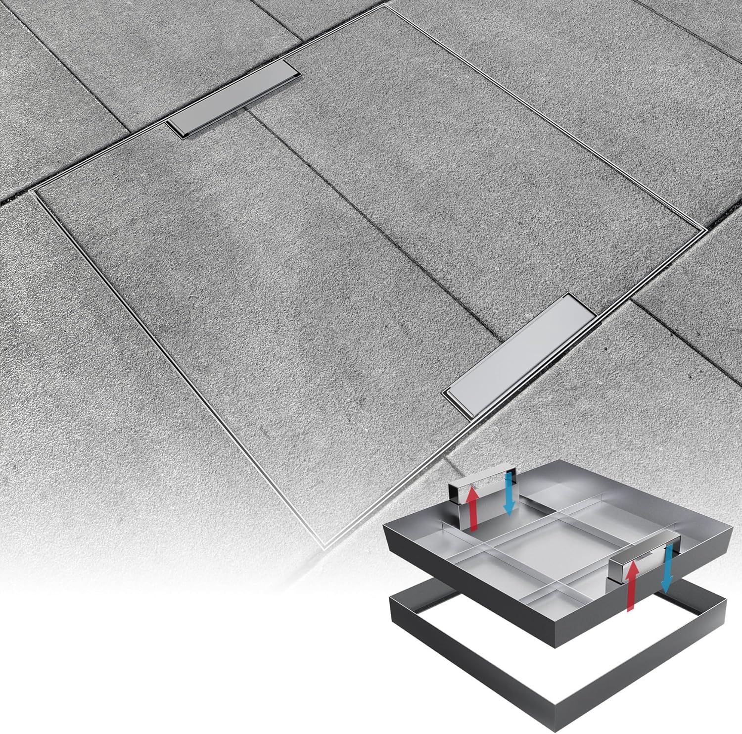 Amazon.com: 12x12 inch Stainless Steel Invisible Manhole Cover and ...