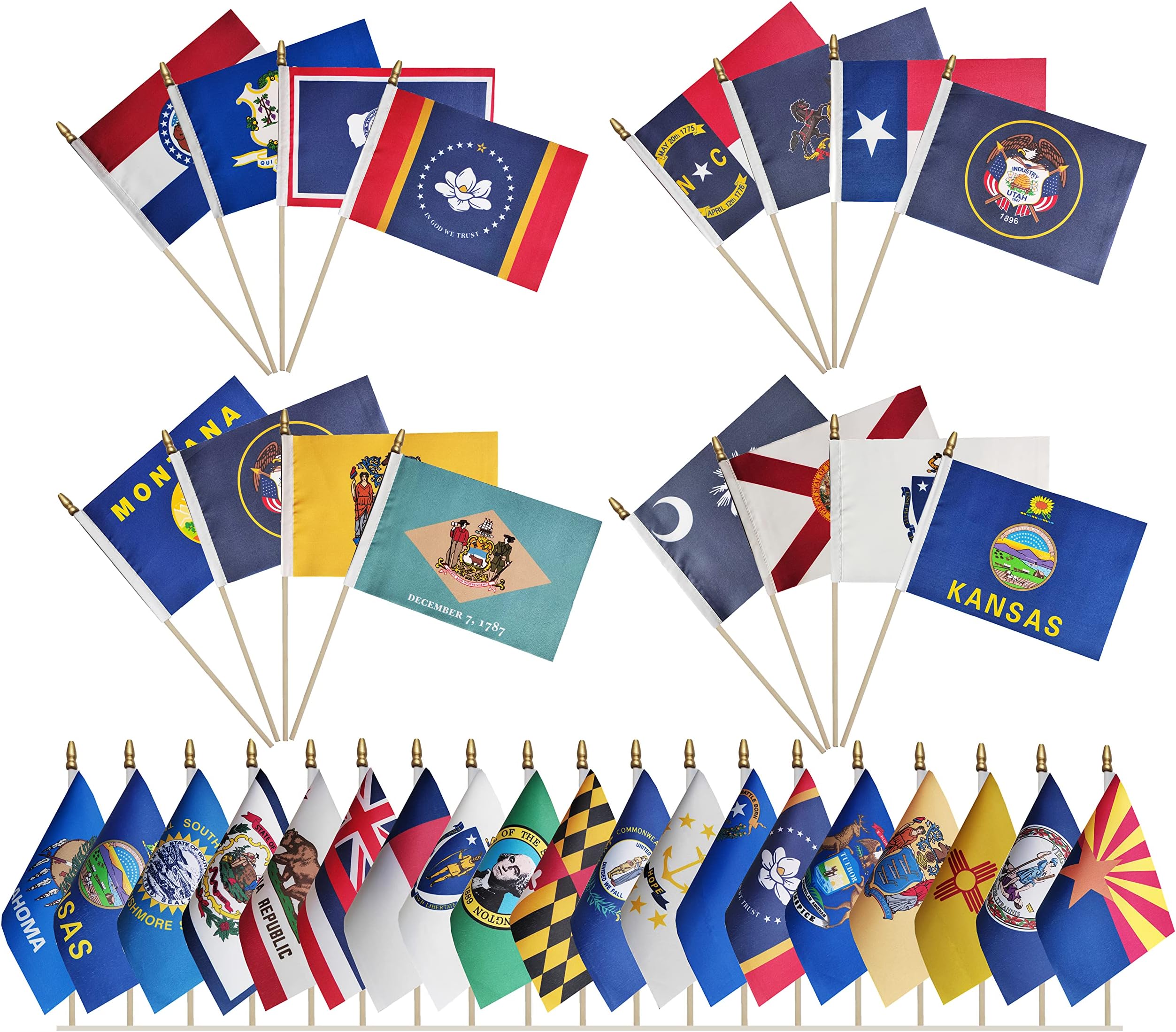 Amazon.com : US State Flags Set USA American State Flags Small Mini ...