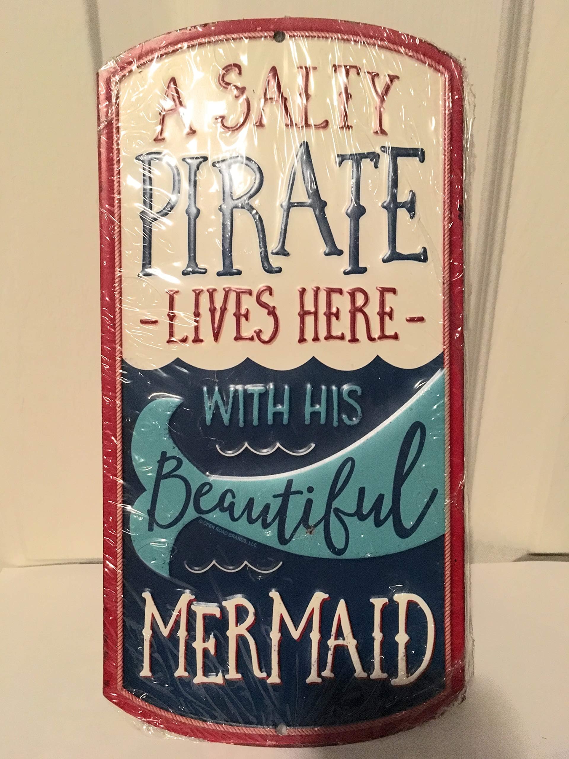 Amazon.com: Rustic Beach Wood Box Sign a Salty Pirate Llives Here with ...