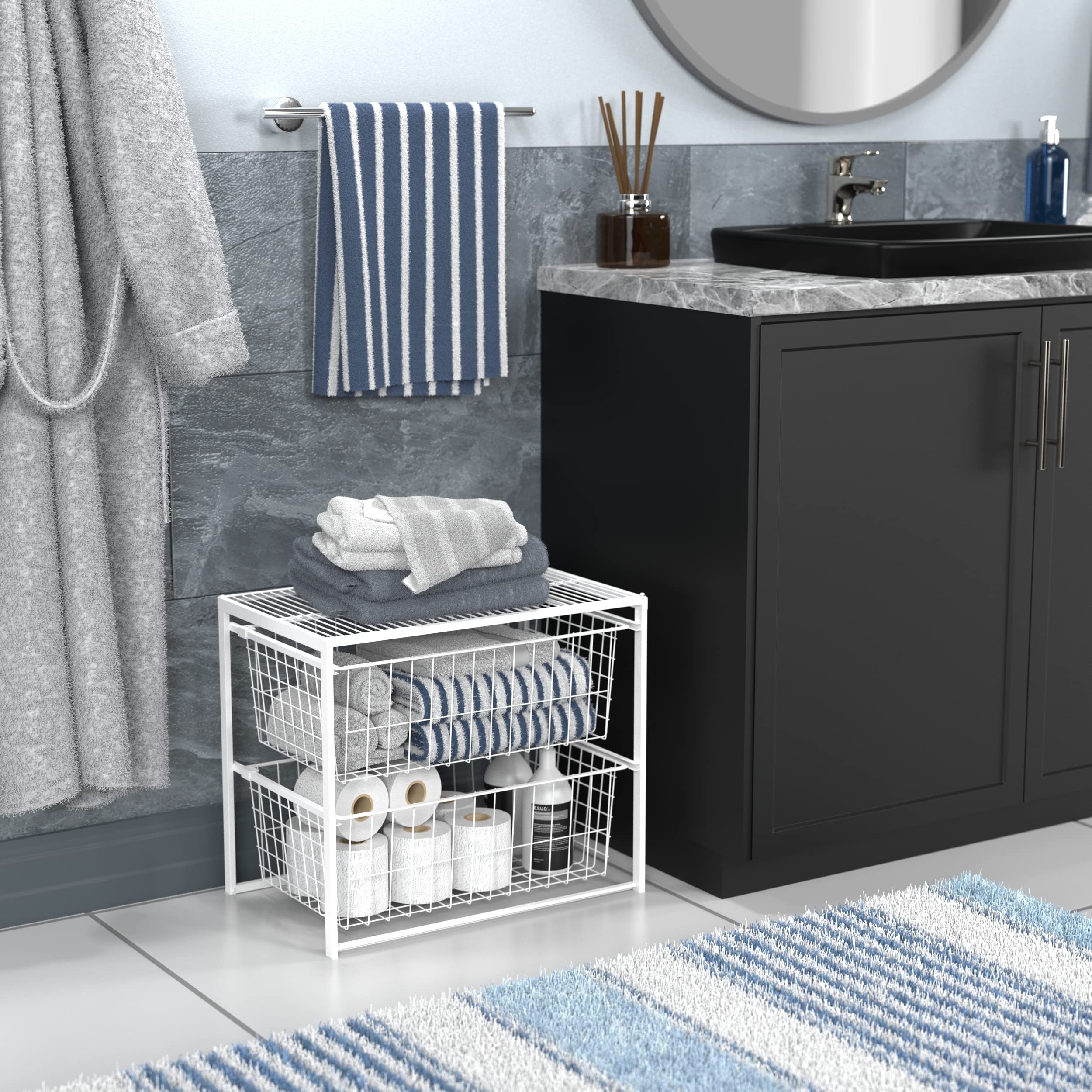 Snapklik.com : ClosetMaid Wire Basket 2 Drawer Organizer Unit