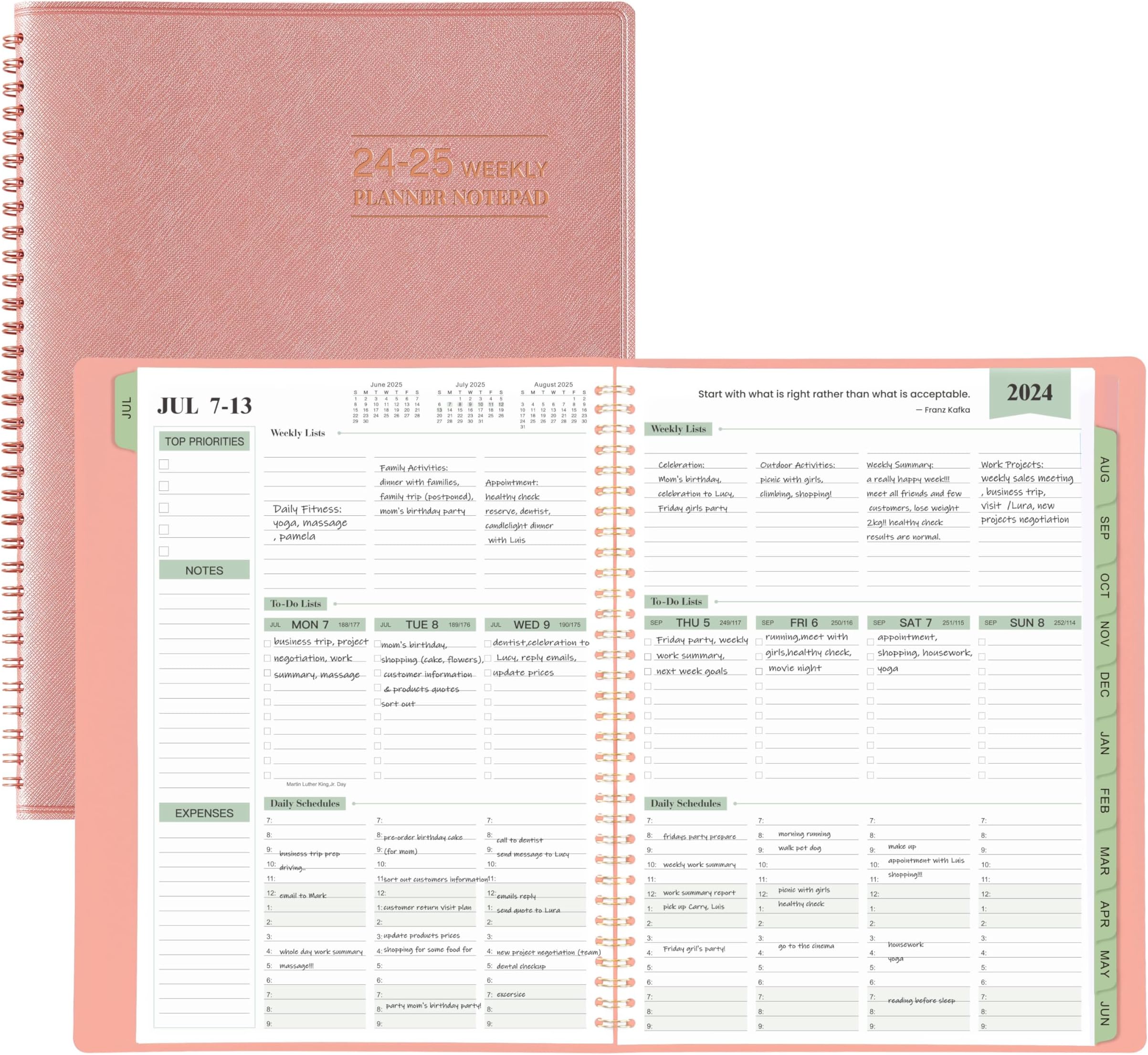 Amazon.com : 2024 Planner - 3-Tier Down Planner Weekly and Monthly ...