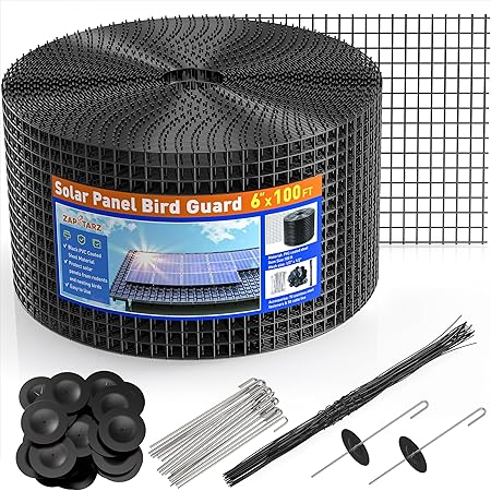 Amazon.com : Zapstarz 6 inch x 100ft Solar Panel Bird Guard, Wire Mesh ...