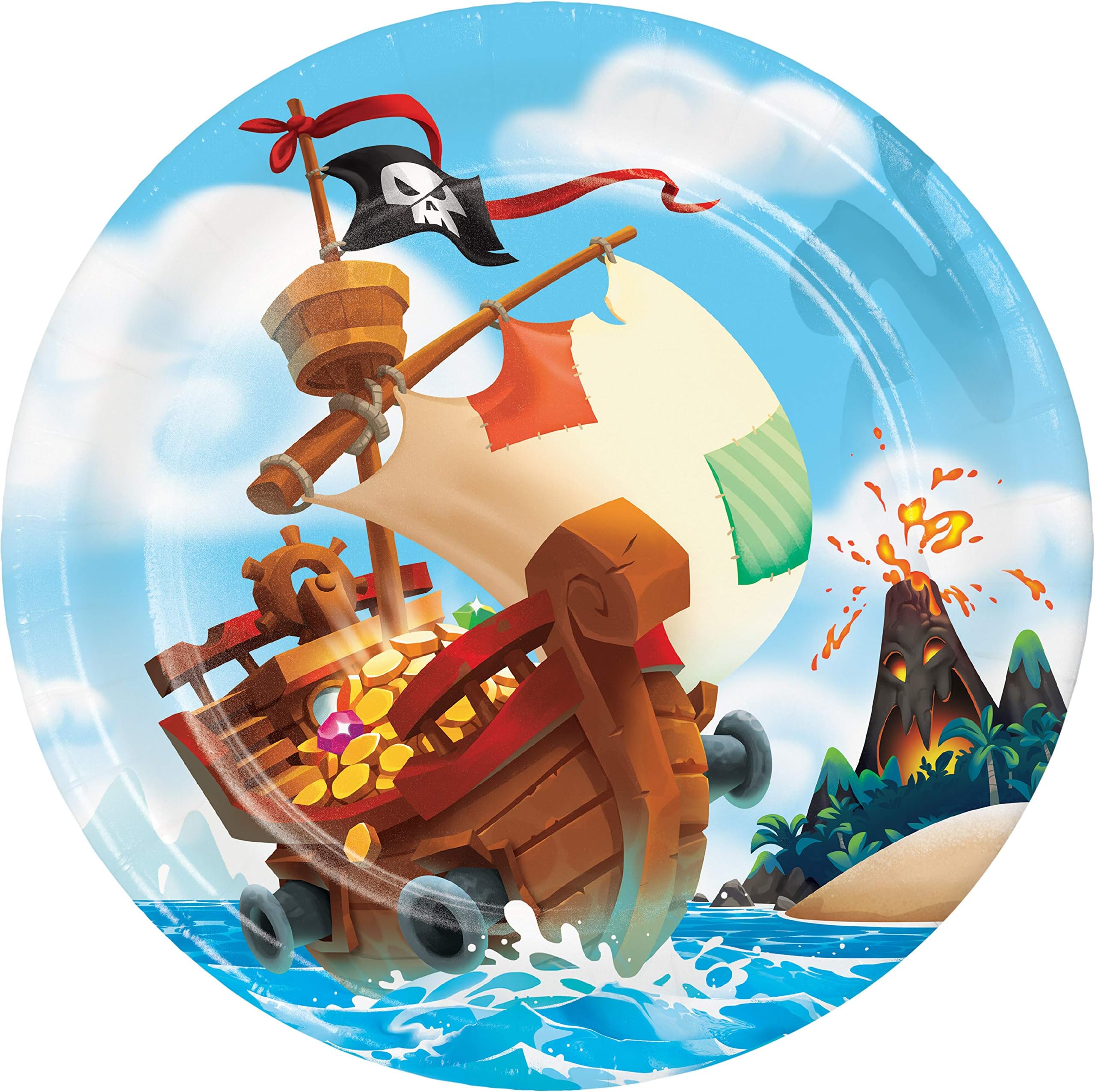 Amazon.com: Creative Converting Pirate's Map Sturdy Style Paper Dessert ...