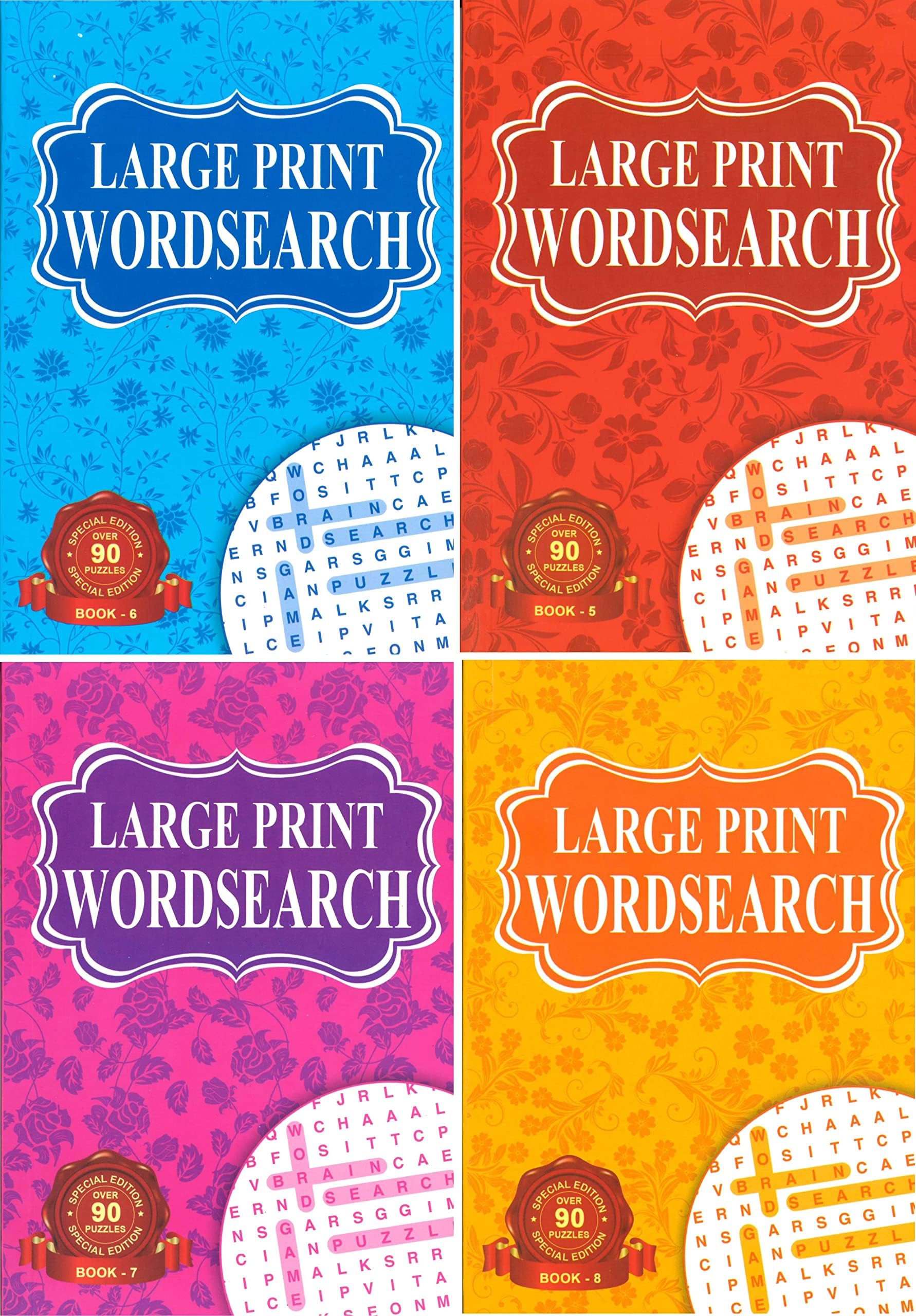 WF Graham Set of 4 Large Print A5 Size 74 Page Word Search Puzzle Books ...