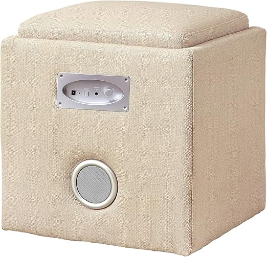 Amazon.com: Furniture of America Uptempo Padded Flax Storage Ottoman ...