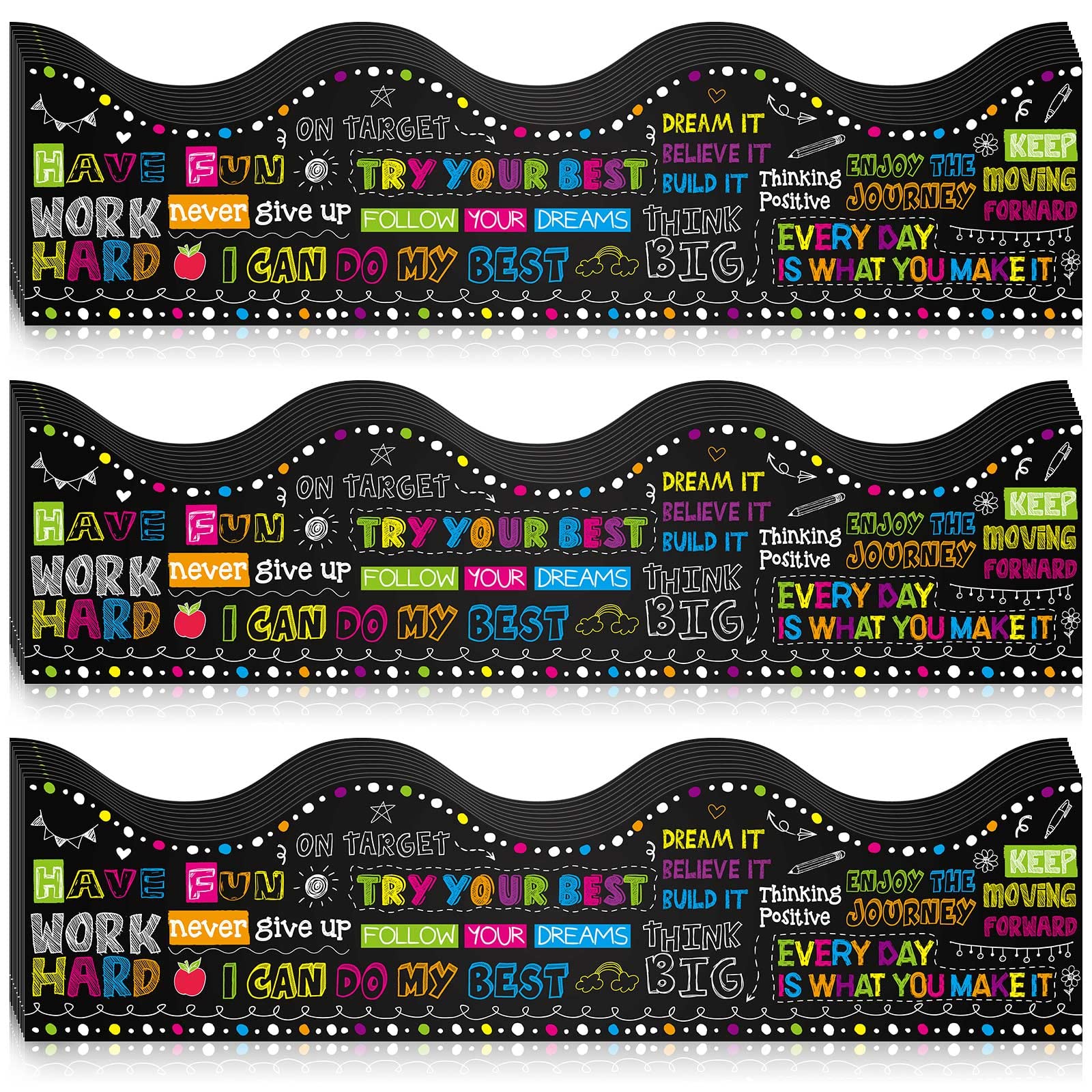 Amazon.com : 60 Pcs Chalkboard Inspirational Quotes Bulletin Board ...