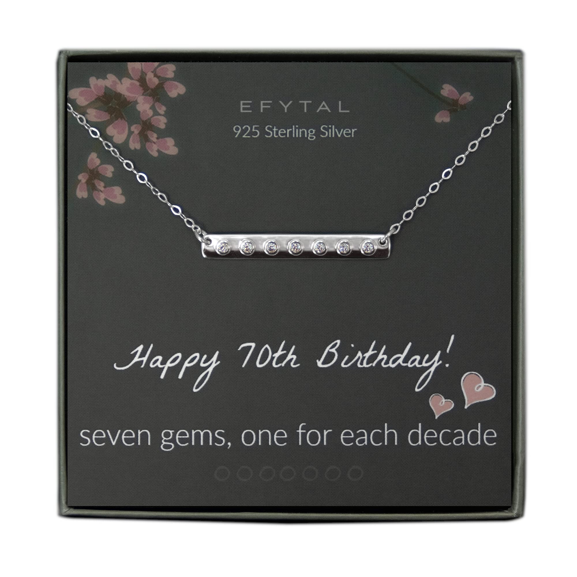 Amazon.com: EFYTAL 70th Birthday Gifts for Women, 925 Sterling Silver ...