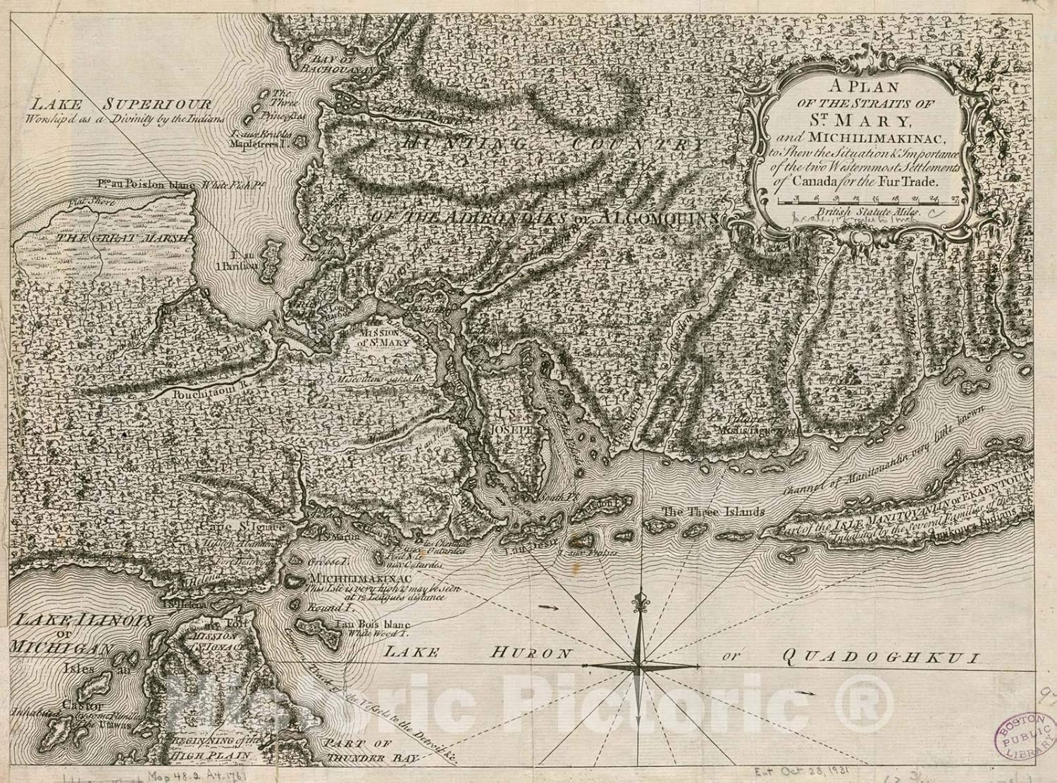 Amazon.com: Historical Map, 1761 A Plan of The Straits of St. Mary, and ...