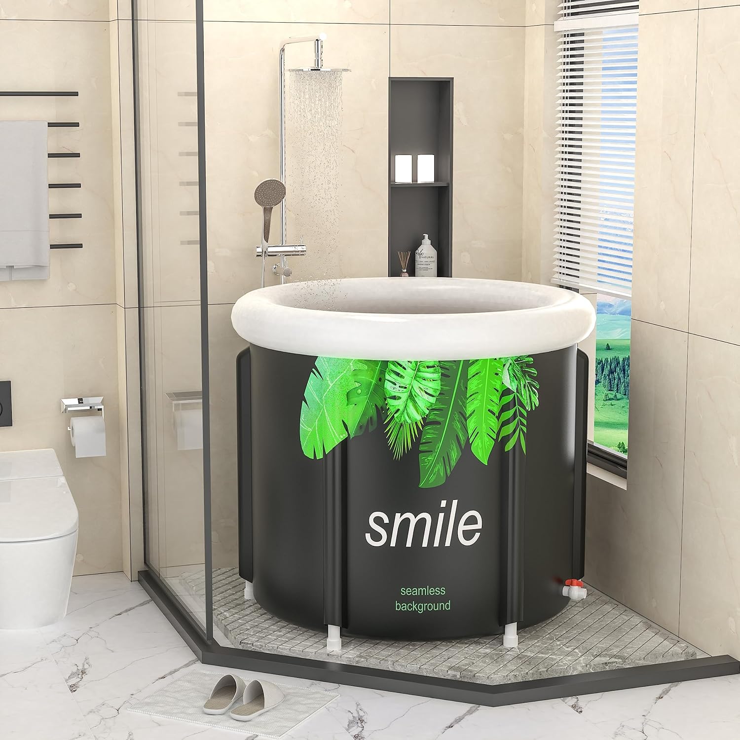 Small Space Portable Bathtub, Foldable Soaking Bathing Tub for Adults ...