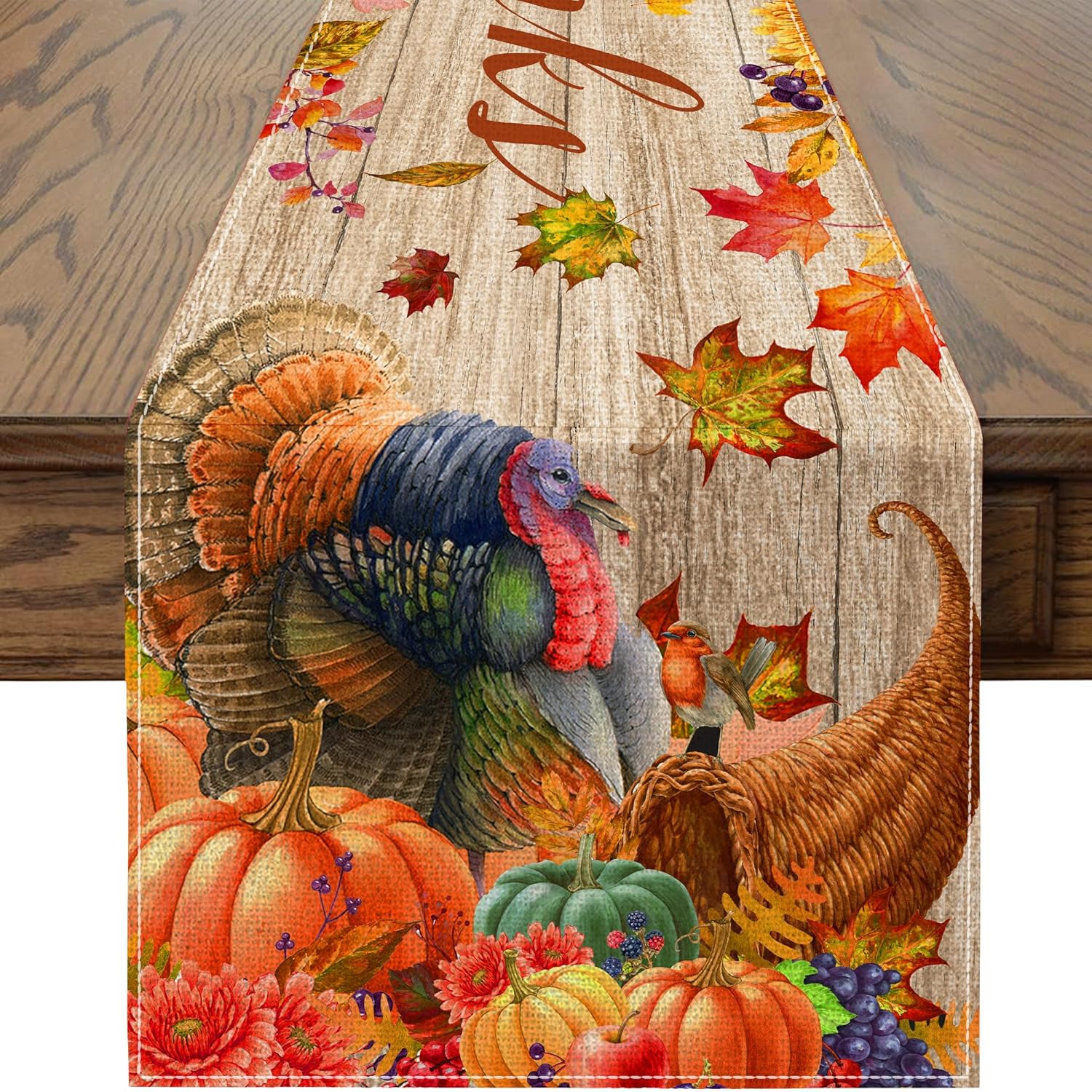 Amazon.com: Thanksgiving Table Runner, Happy Thanksgiving Table Runner ...