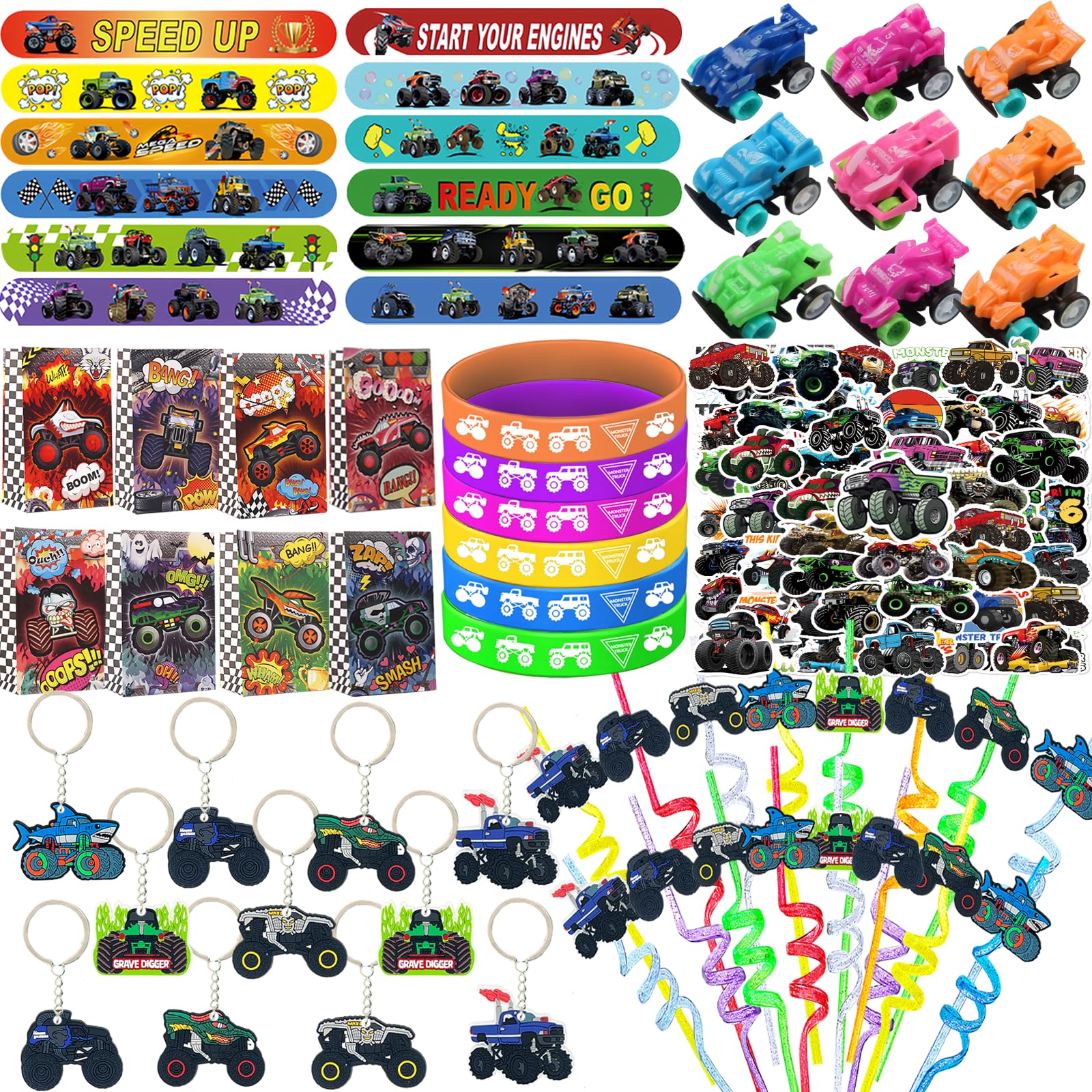 Amazon.com: 122PCS Monster Truck Party Favors Set,Monster Jam Birthday ...