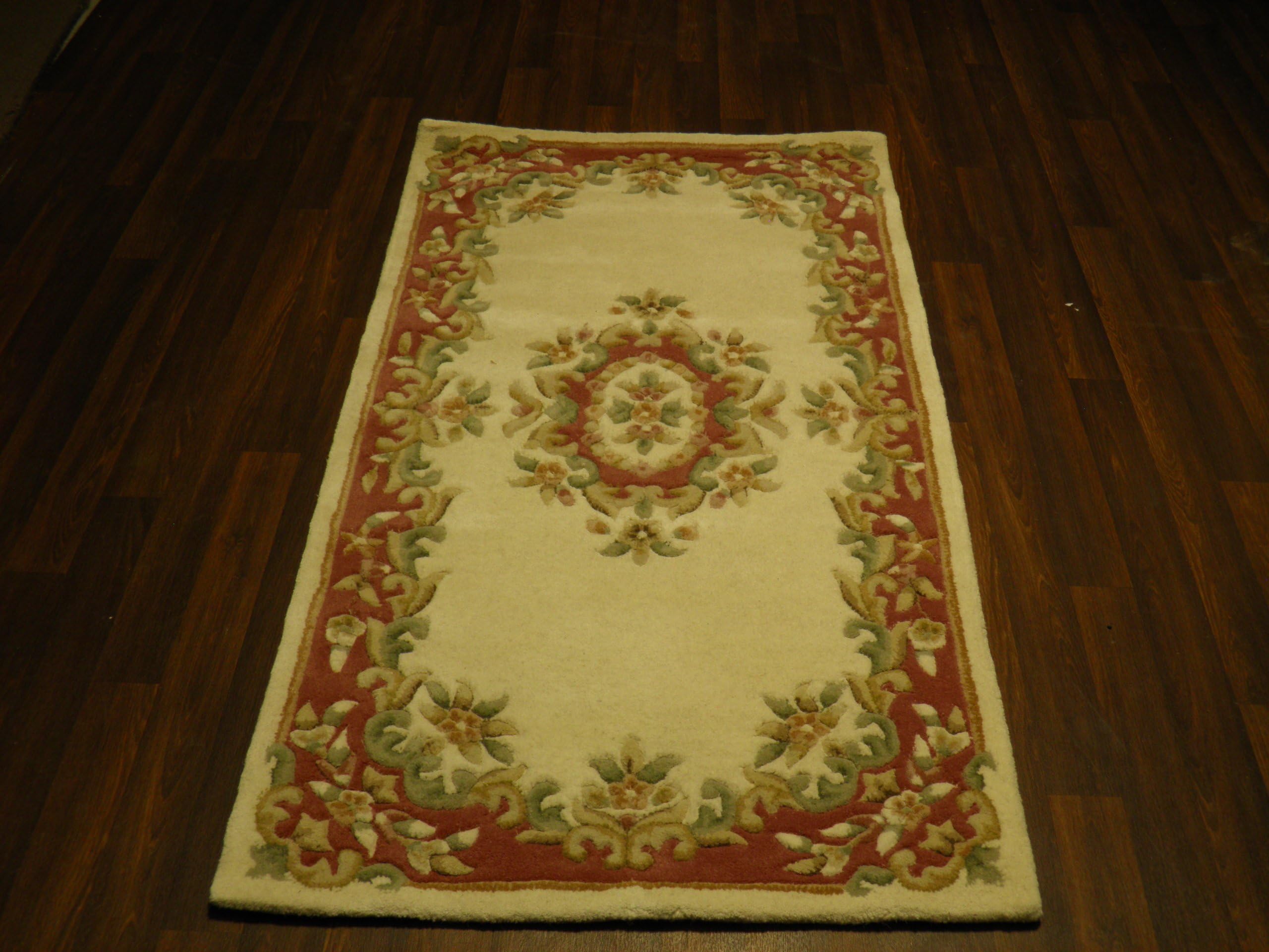 eRugs Large Traditional Original Classic Aubusson Floral 100% Wool Hand ...