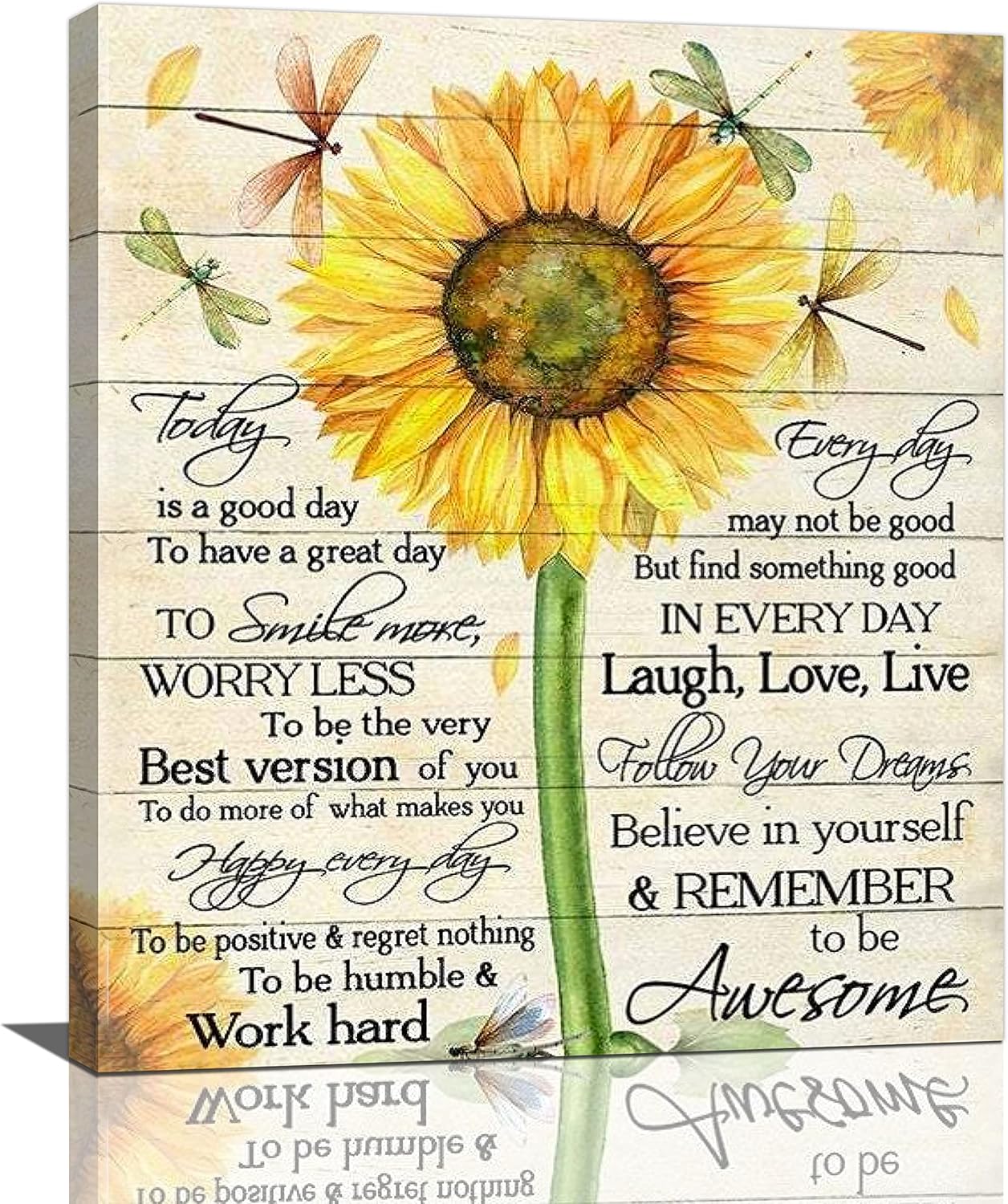 Amazon.com: Farmhouse Sunflower Wall Art Rustic Hummingbird Pictures ...